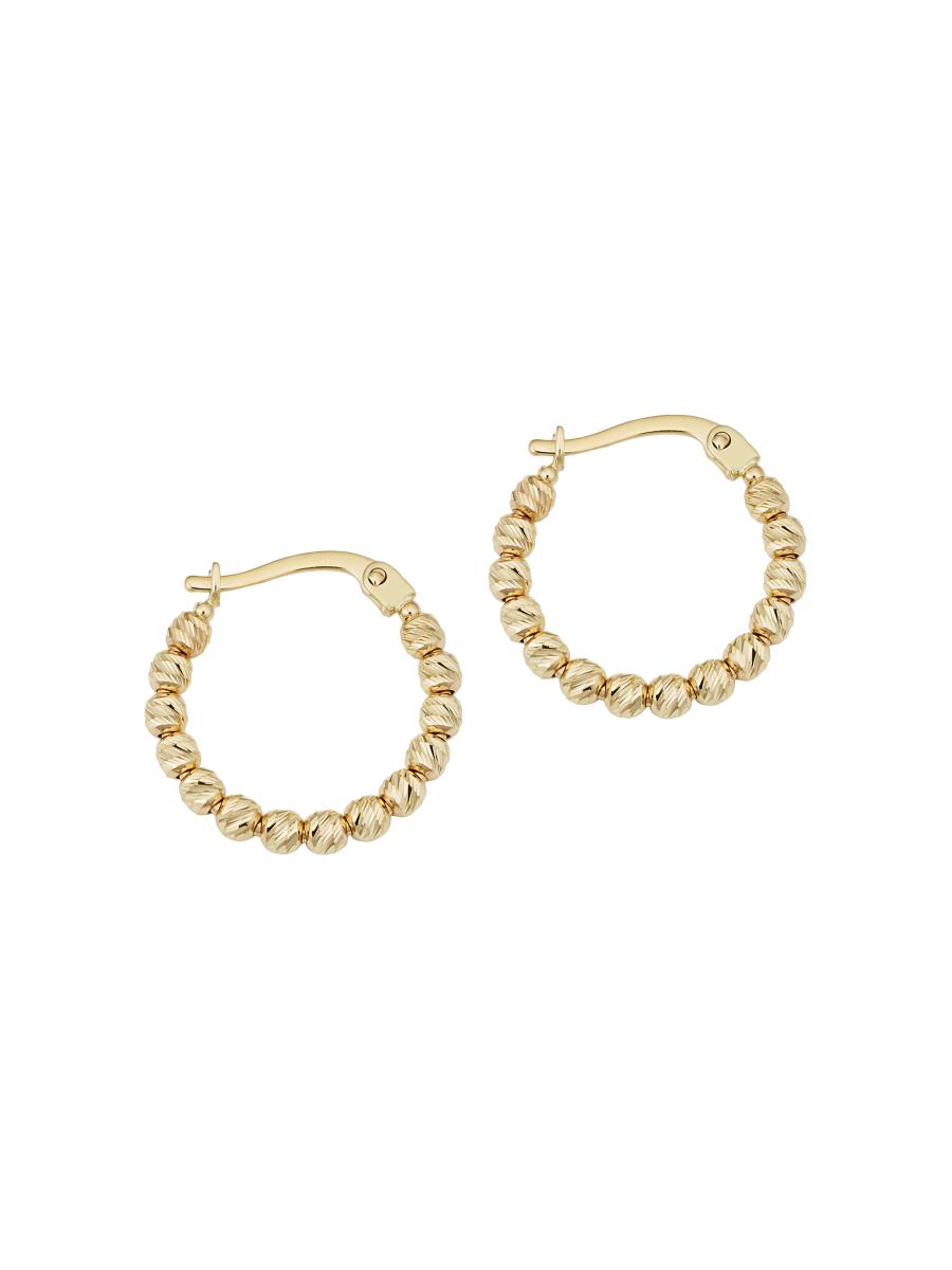 Oradina 14K Yellow Gold Brilliant Ball Hoops | Saks Fifth Avenue