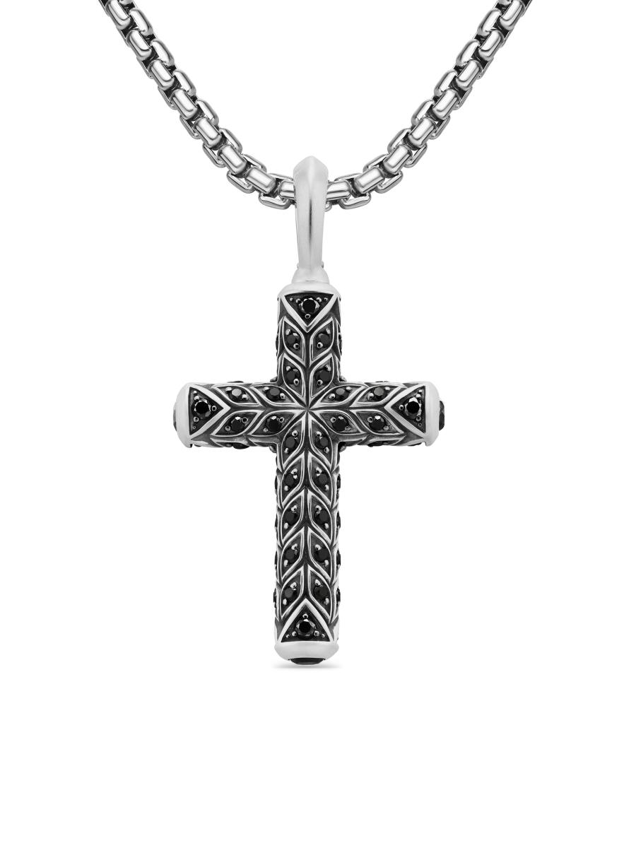 David Yurman Chevron Cross Pendant in Sterling Silver, 36MM | Saks ...