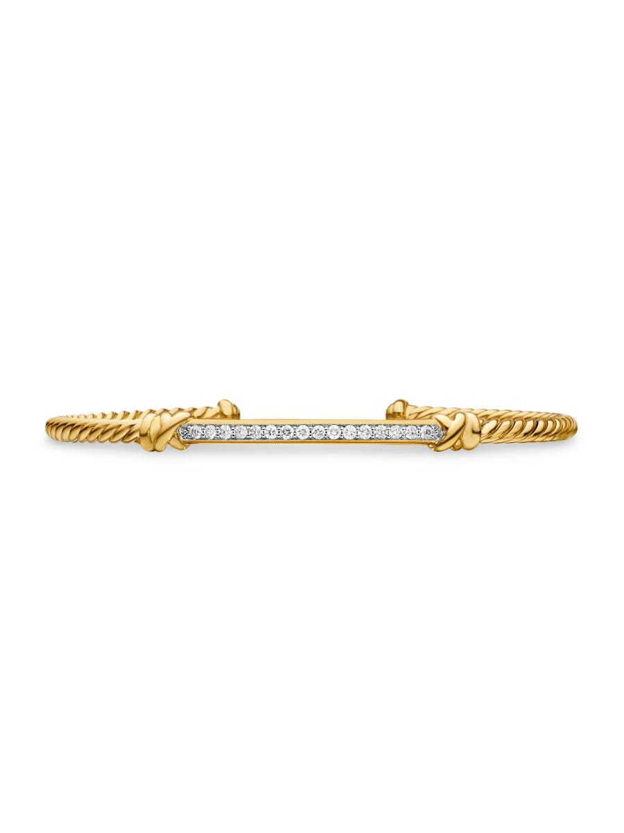 David Yurman Petite Helena Two Station Wrap Bracelet in 18K Yellow Gold ...