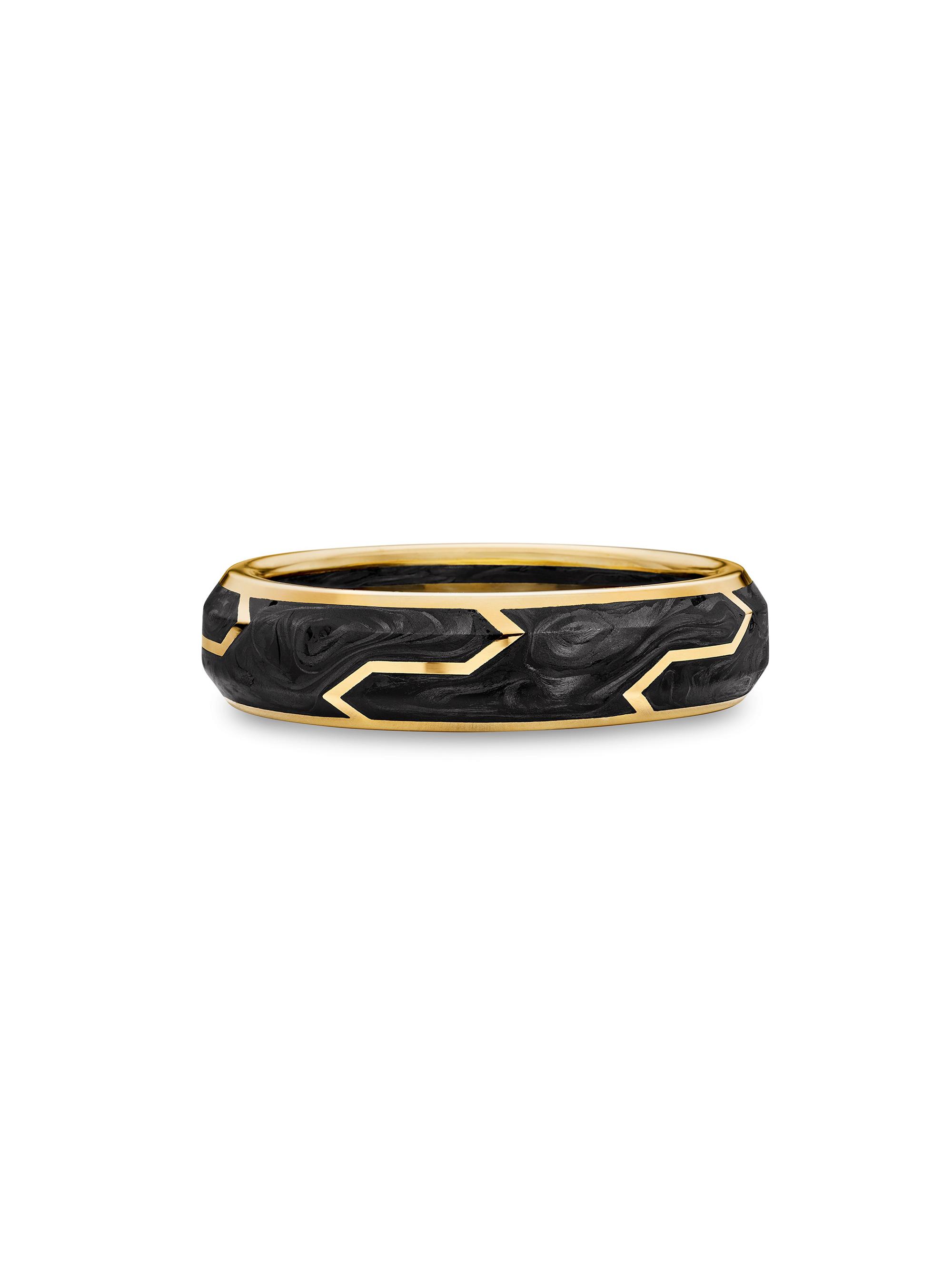 David Yurman Forged Carbon Band Ring with 18K Yellow Gold | Saks Fifth ...