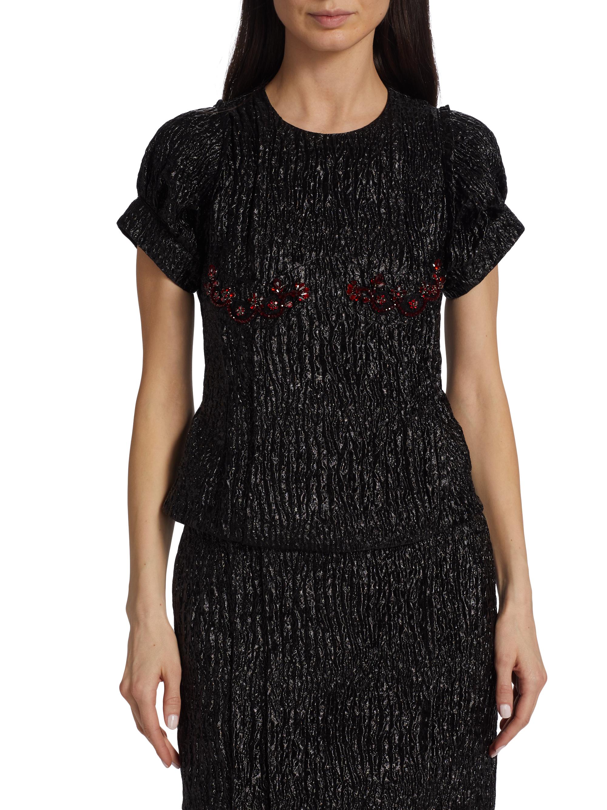 Simone Rocha Embellished Short-Sleeve Top | Saks Fifth Avenue