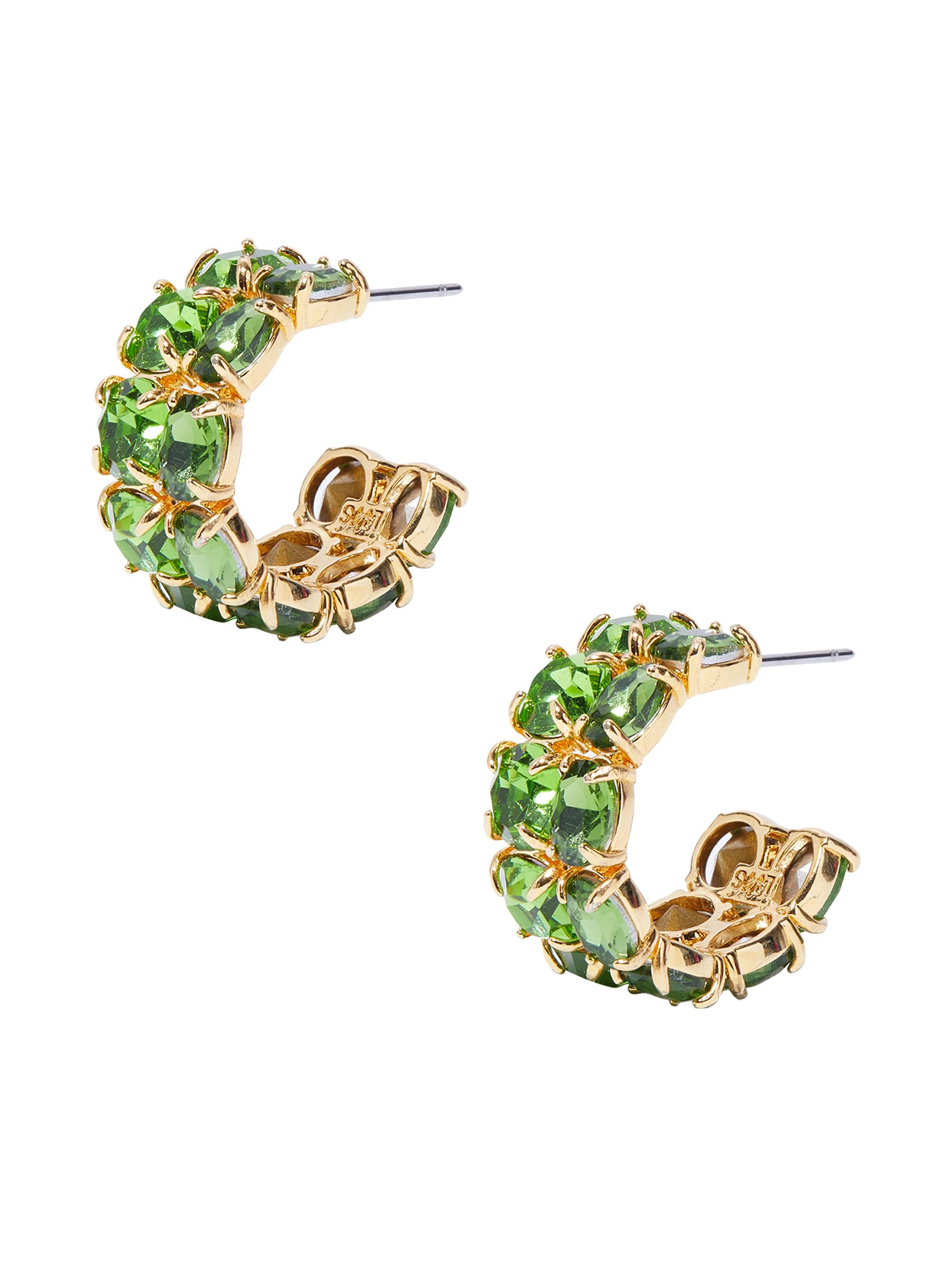 Shop Lele Sadoughi Goldtone & Faux Peridot Hoop Earrings | Saks Fifth ...