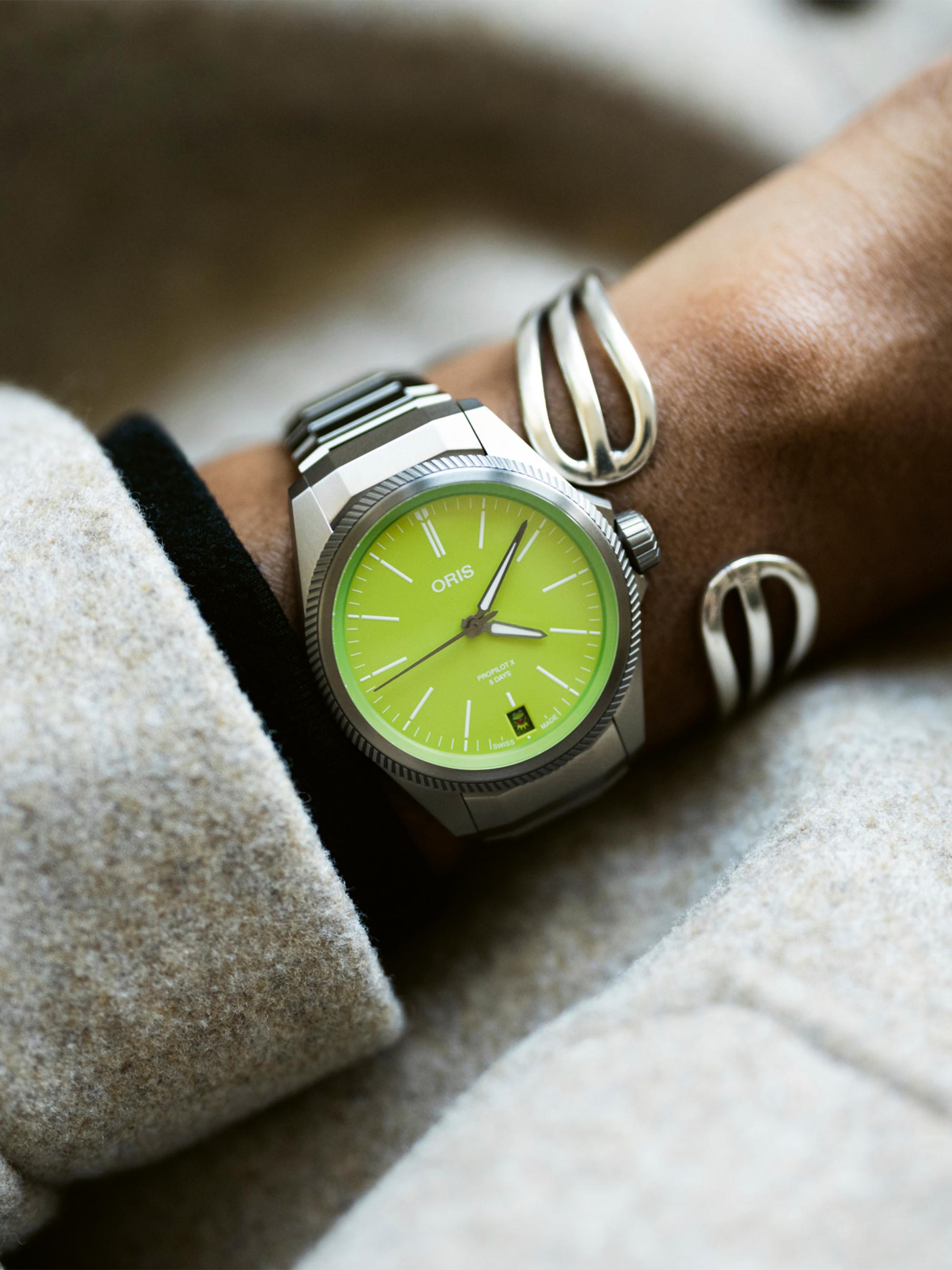 Oris Propilot X Kermit Edition Titanium Bracelet Watch/39MM | Saks ...