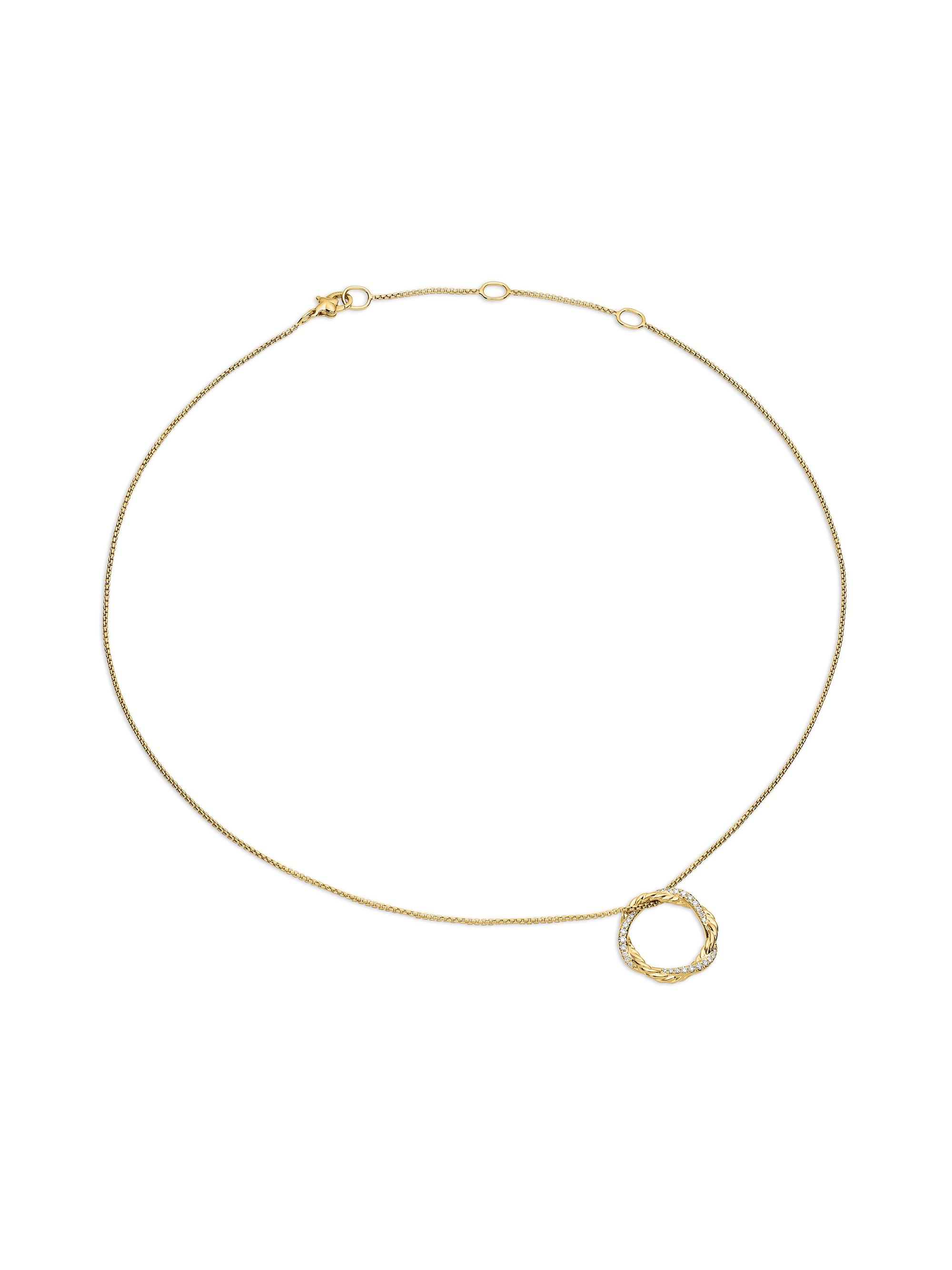 David Yurman Petite Infinity Pendant Necklace in 18K Yellow Gold with ...