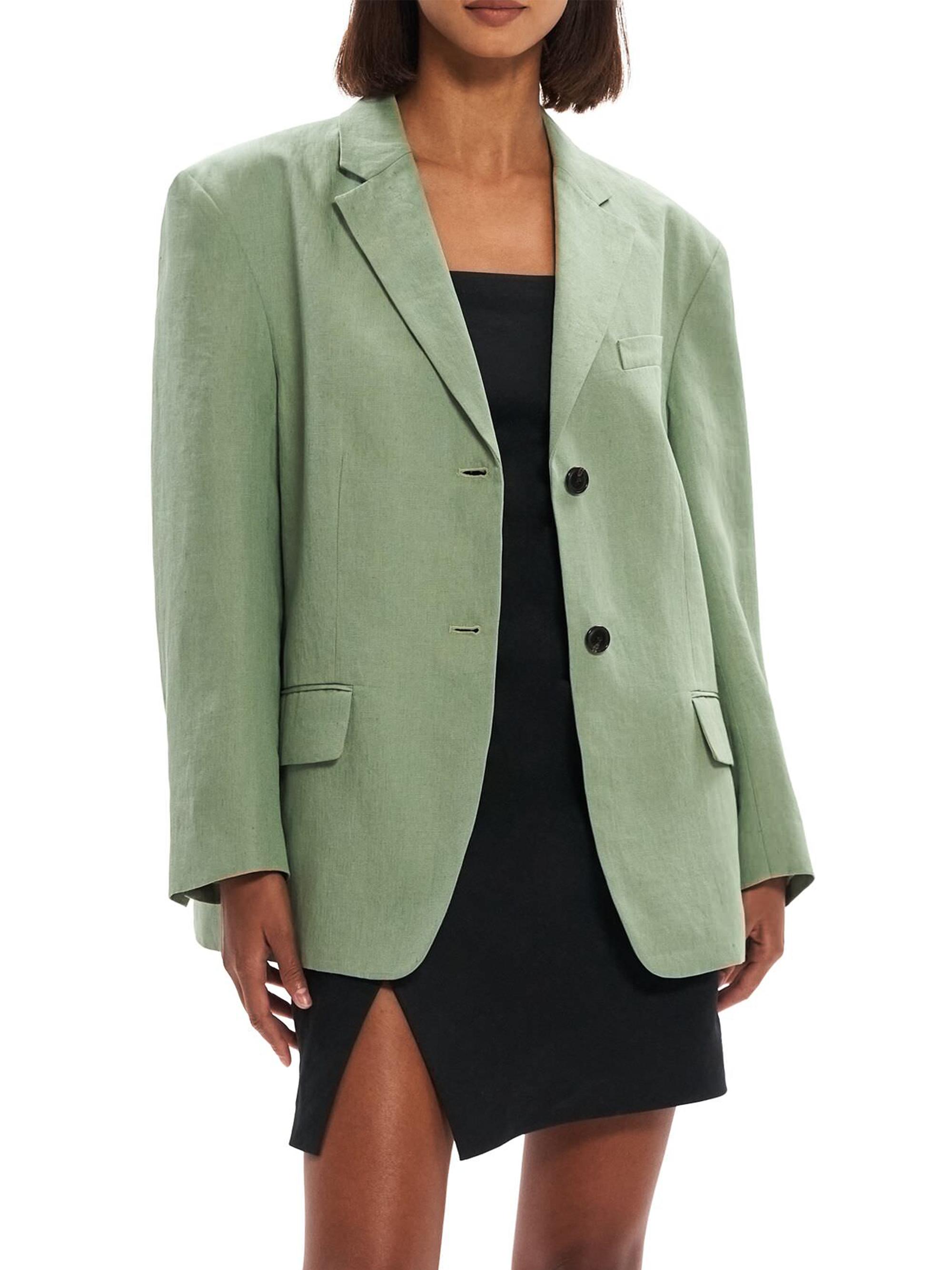 Shop Theory Galena Boxy Linen Jacket | Saks Fifth Avenue