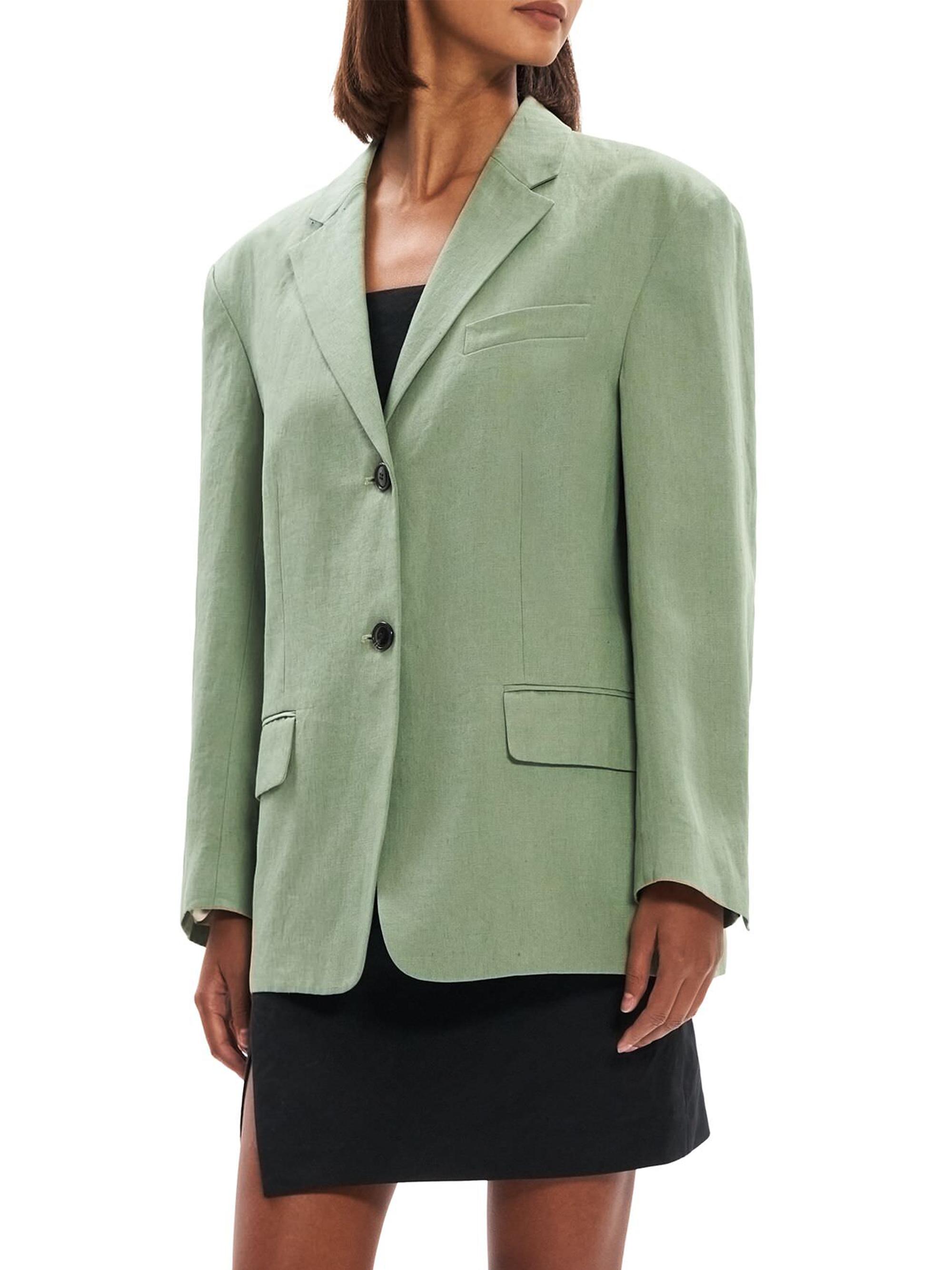 Shop Theory Galena Boxy Linen Jacket | Saks Fifth Avenue