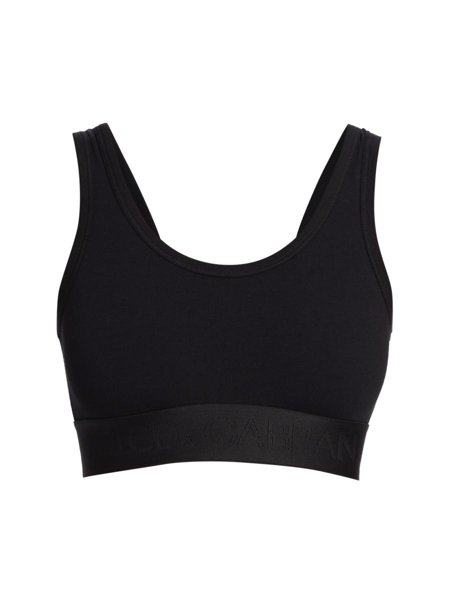 Dolce&Gabbana Logo Cotton-Blend Sports Bra | Saks Fifth Avenue
