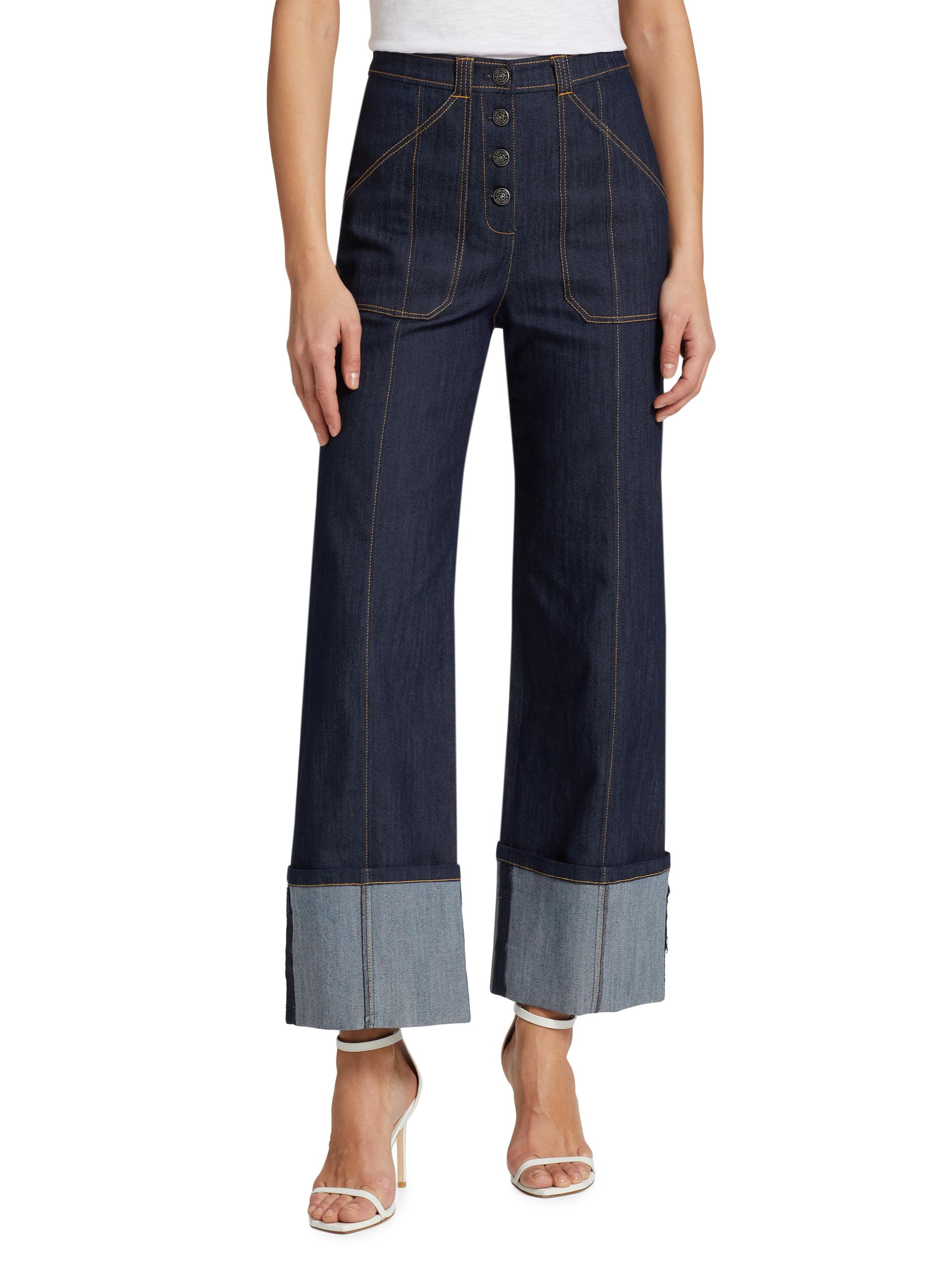 Cinq à Sept Benji Cuffed Wide-Leg Jeans | Saks Fifth Avenue