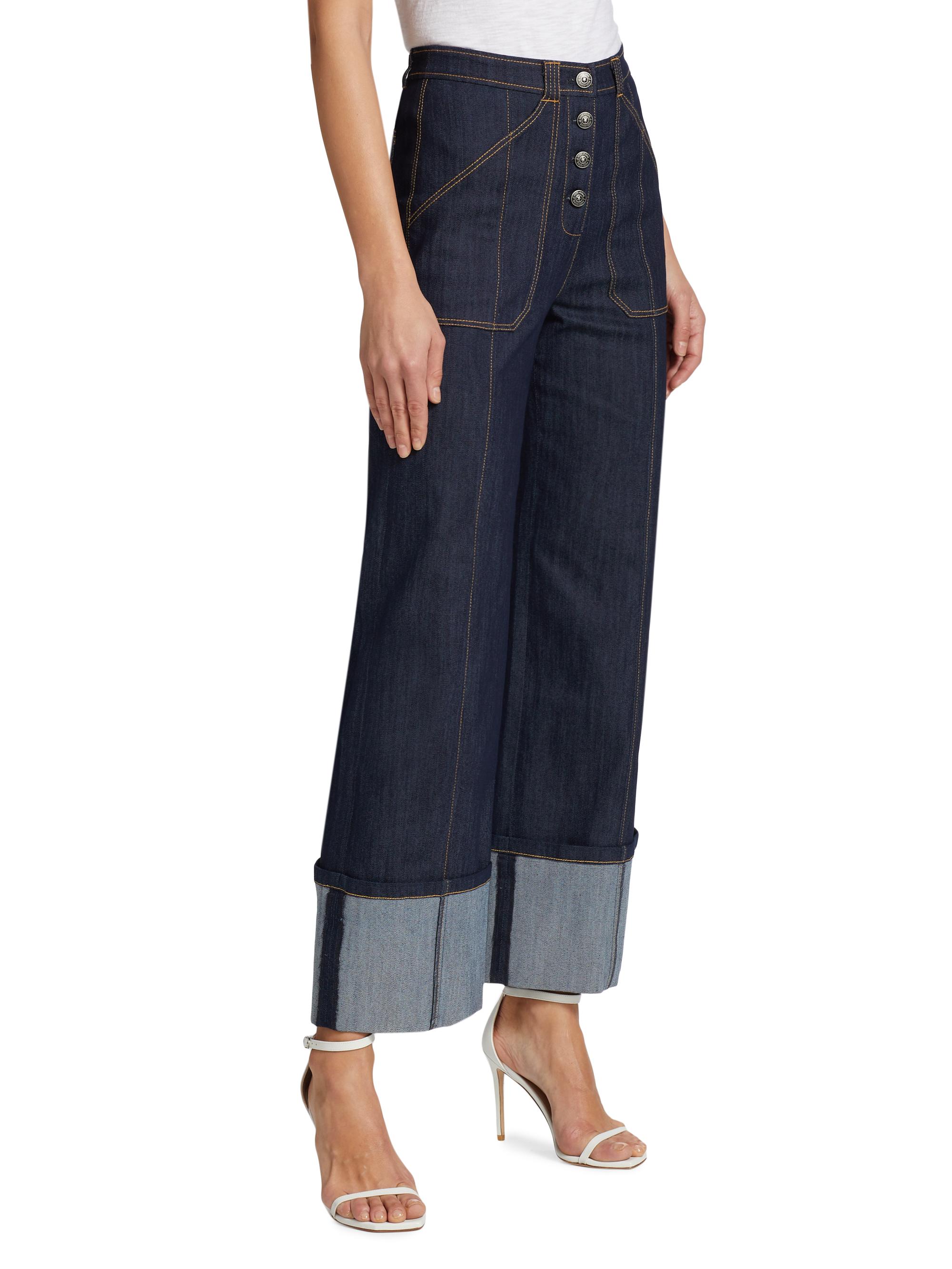 Cinq à Sept Benji Cuffed Wide-Leg Jeans | Saks Fifth Avenue