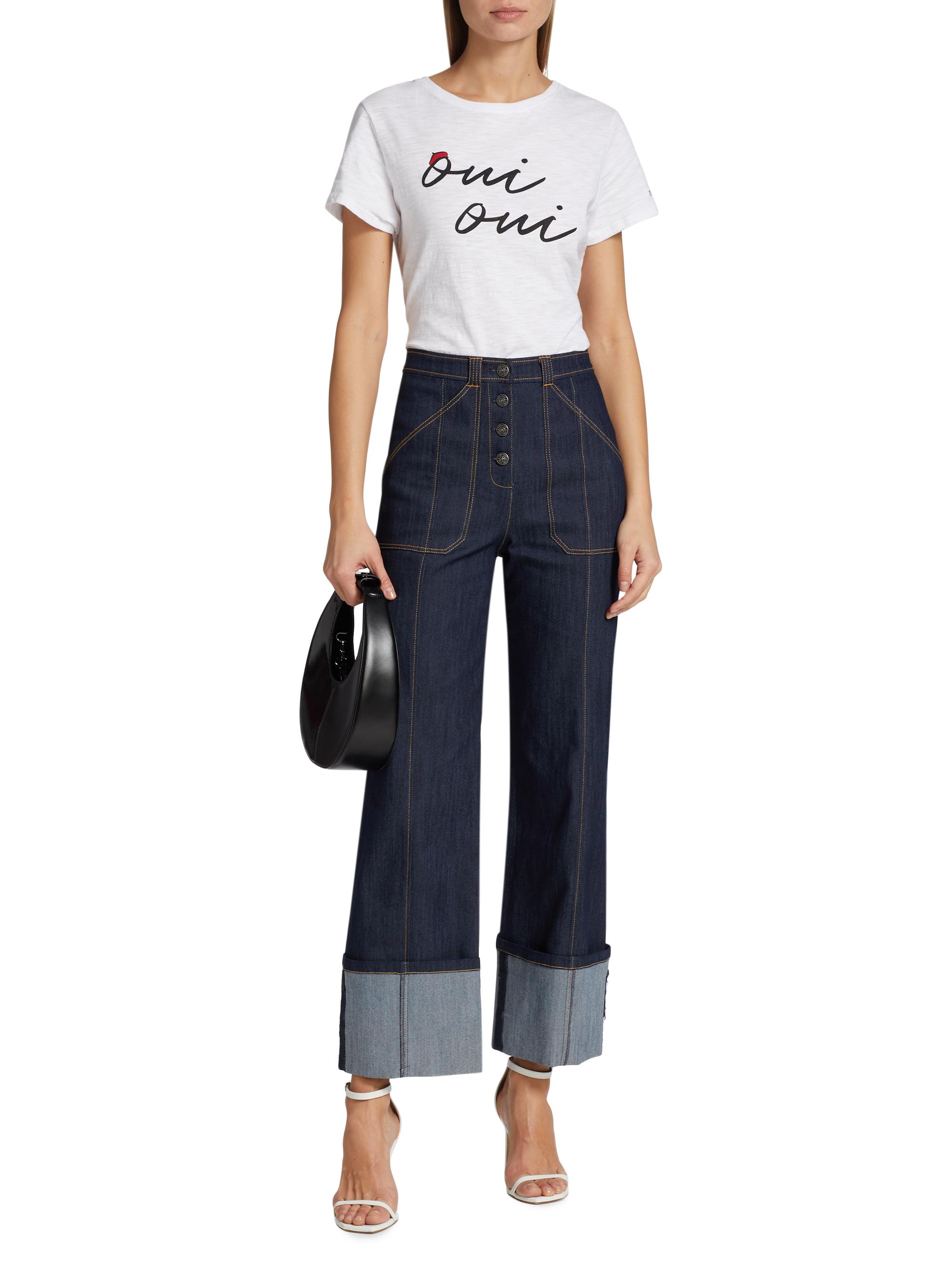 Cinq à Sept Benji Cuffed Wide-Leg Jeans | Saks Fifth Avenue