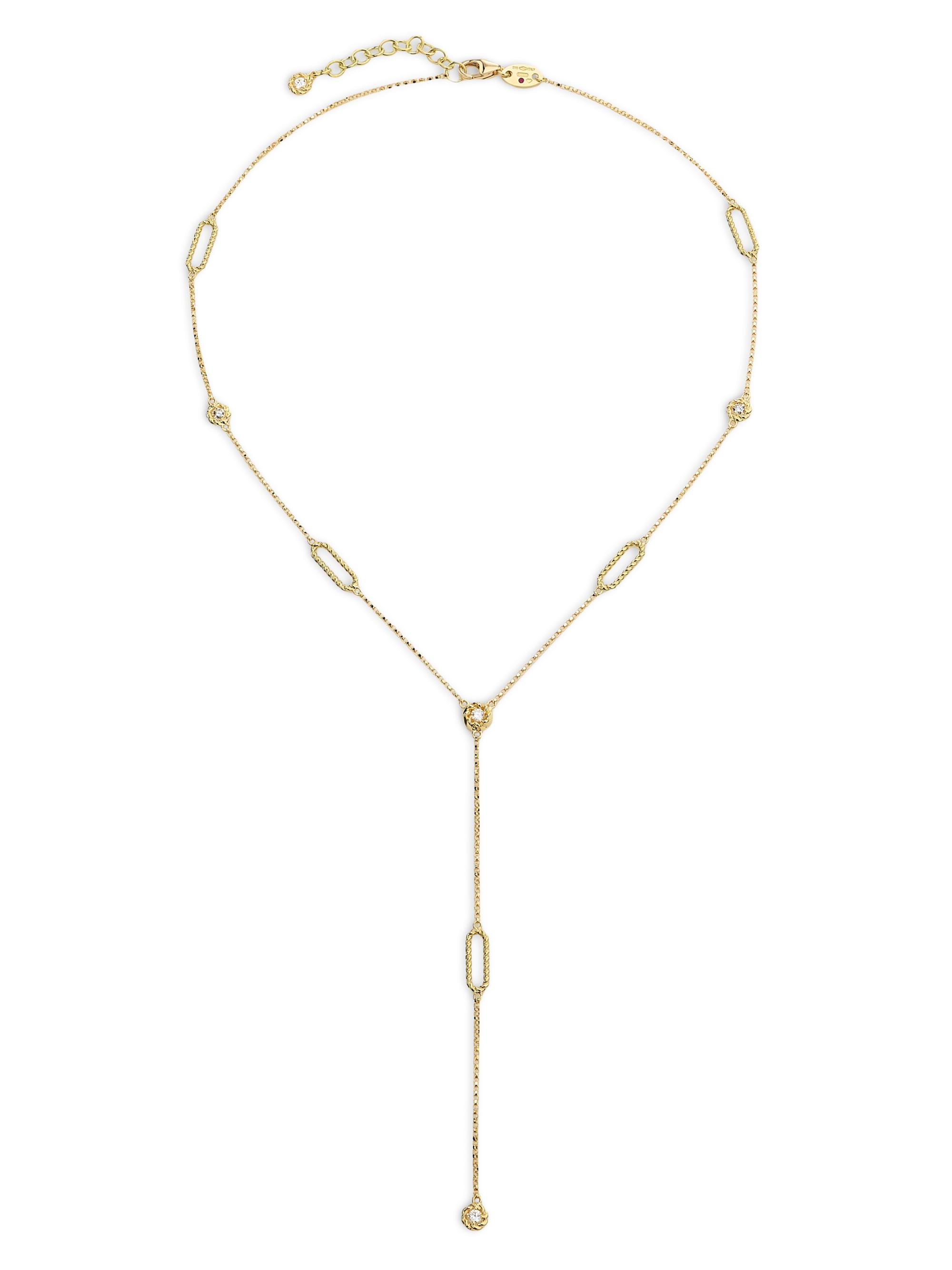 Roberto Coin Tiny Treasures 18K Yellow Gold & 0.24 TCW Diamond Lariat ...
