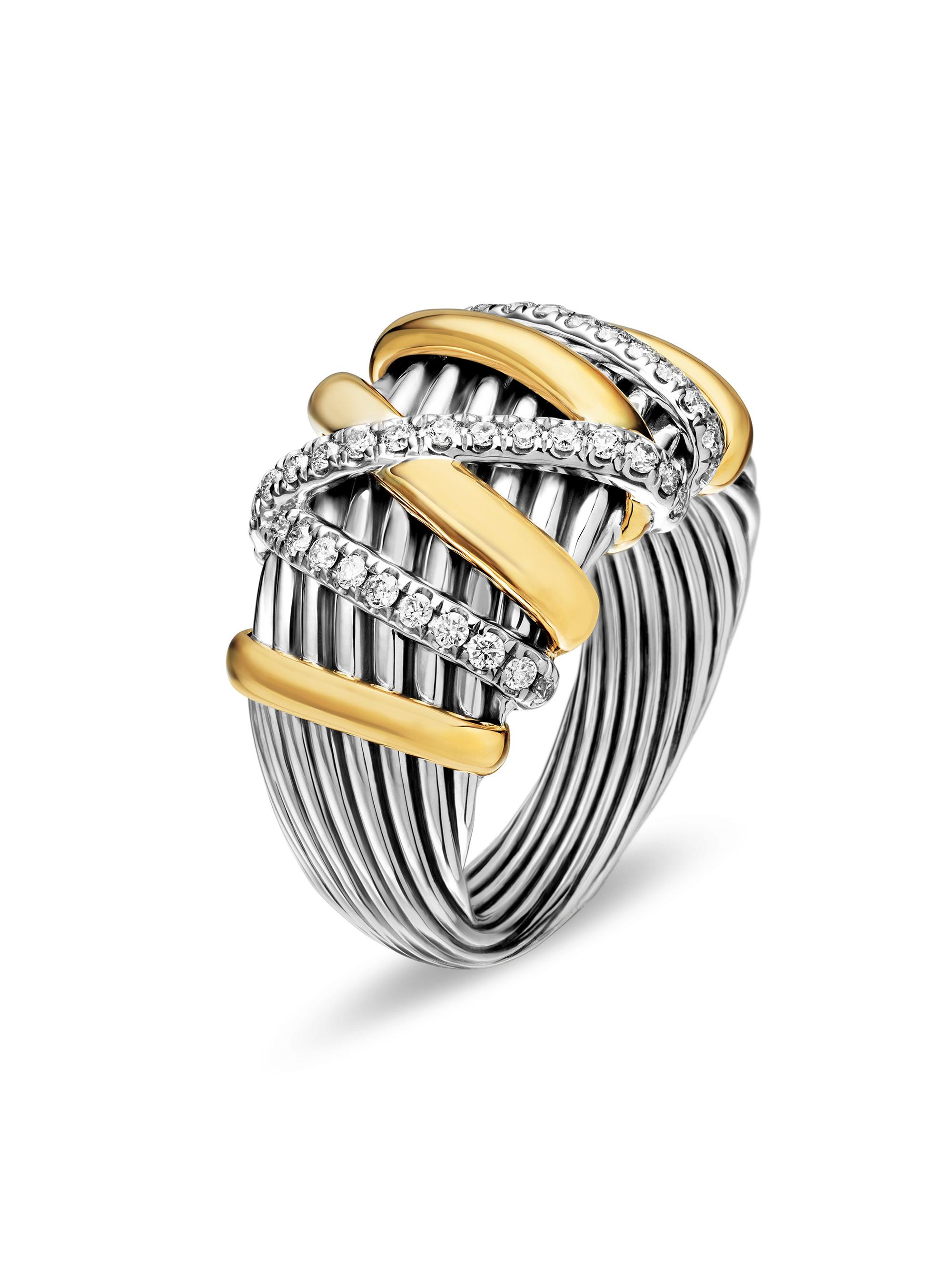 David Yurman Helena Statement Ring with 18K Yellow Gold & Diamonds ...