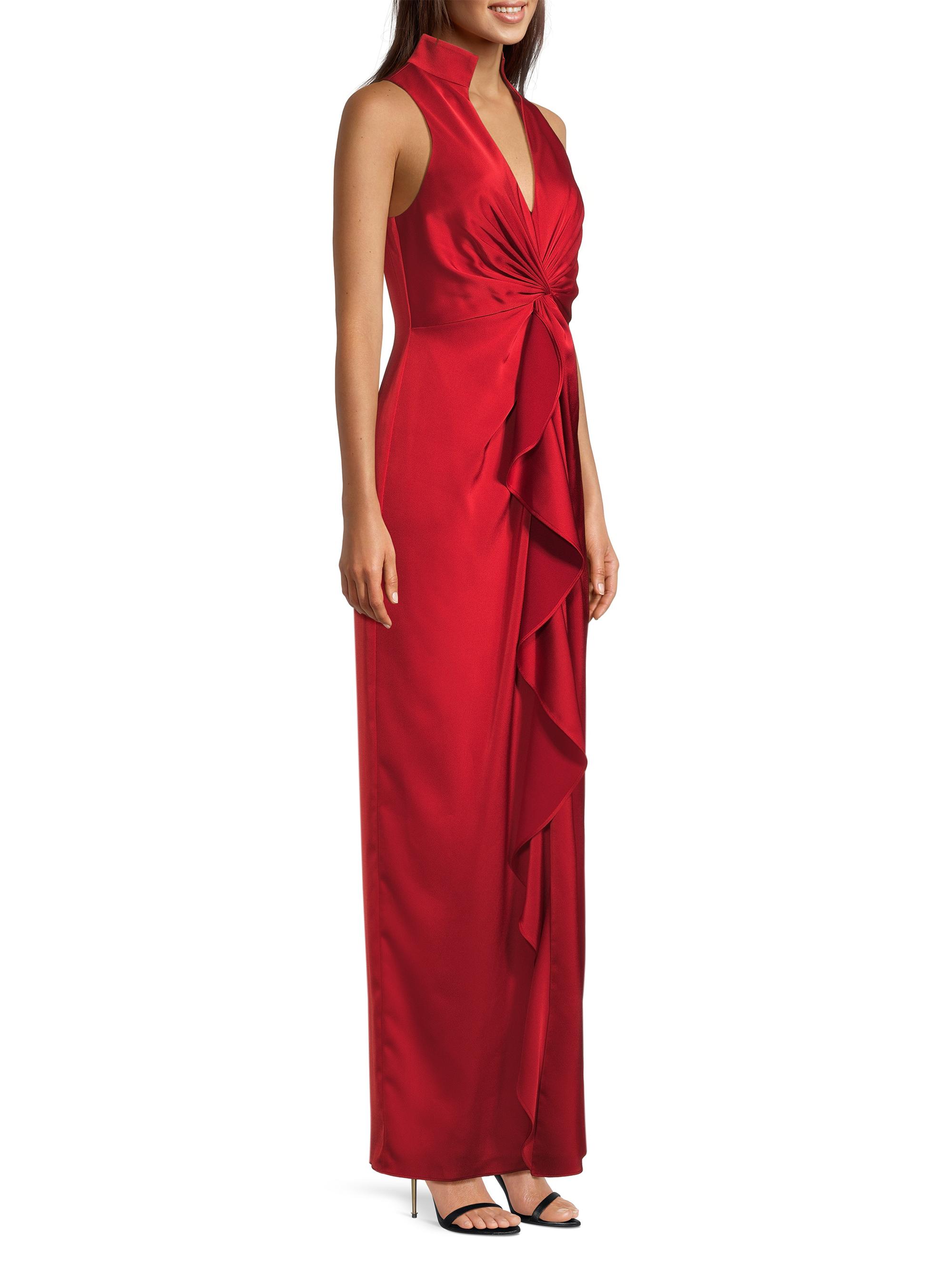 Aidan Mattox Ruffle Satin Column Gown | Saks Fifth Avenue