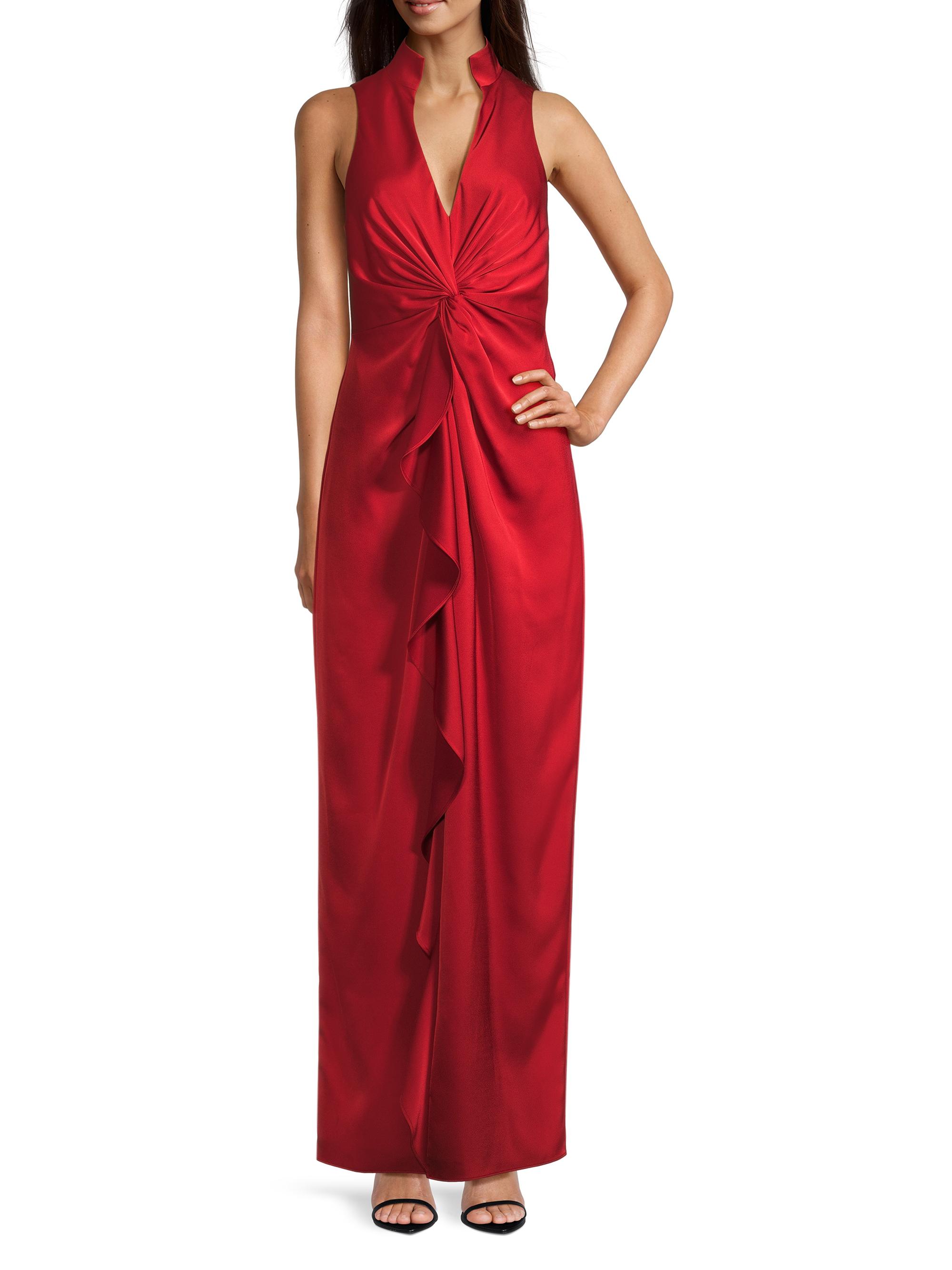 Aidan Mattox Ruffle Satin Column Gown | Saks Fifth Avenue