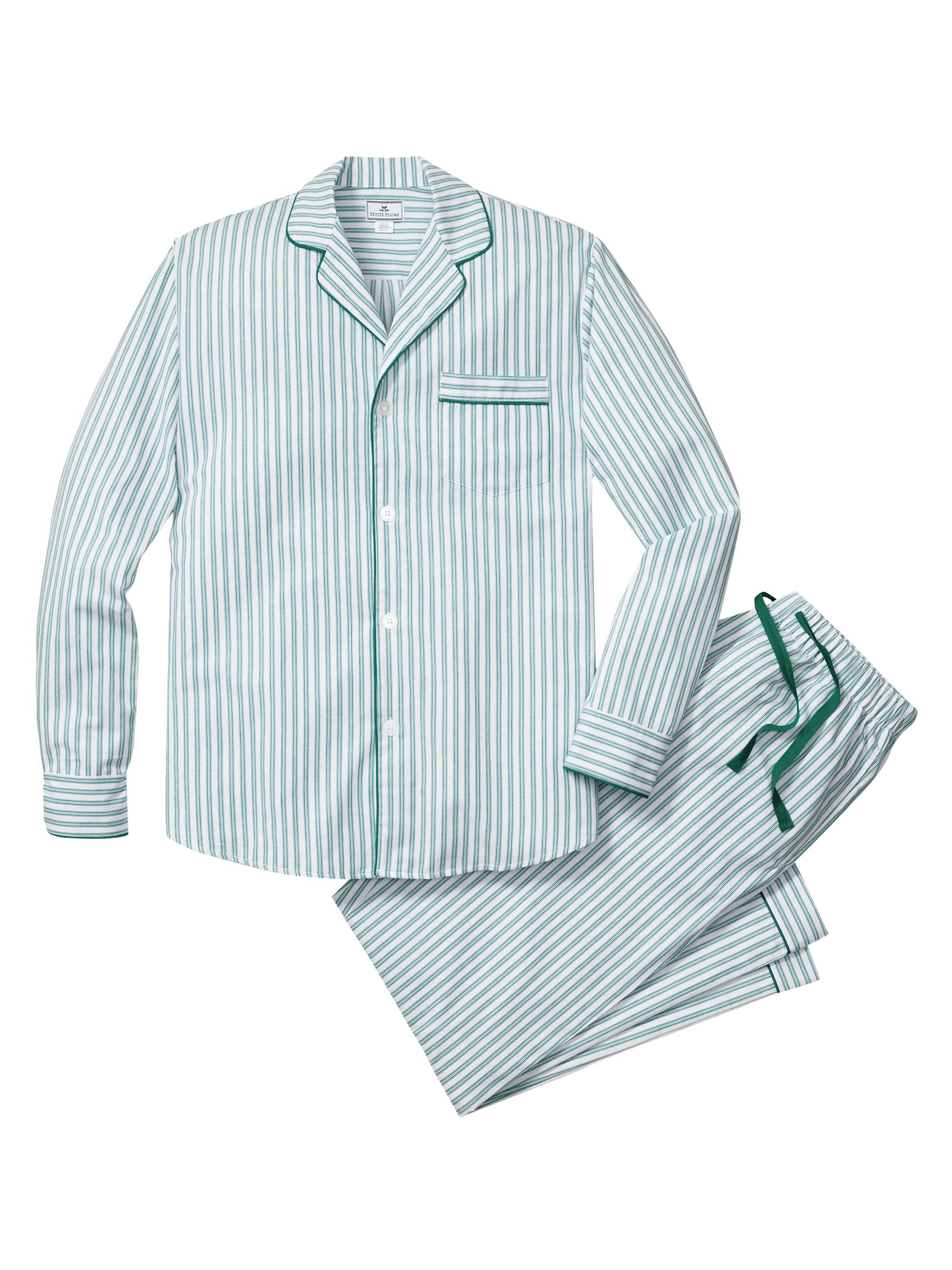 Petite Plume Emerald Ticking Striped Pajamas | Saks Fifth Avenue