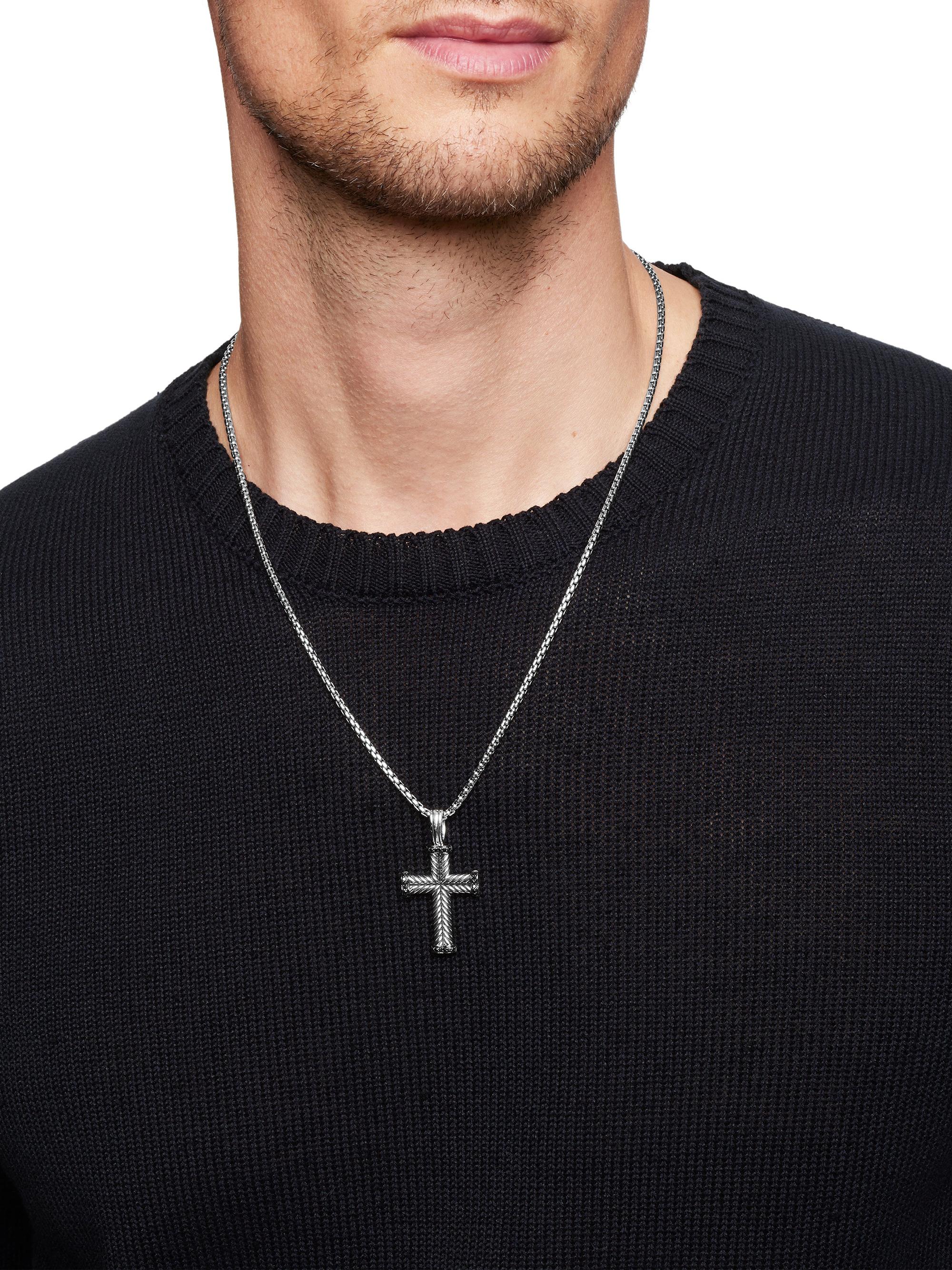 David Yurman Chevron Cross Pendant in Sterling Silver | Saks Fifth Avenue