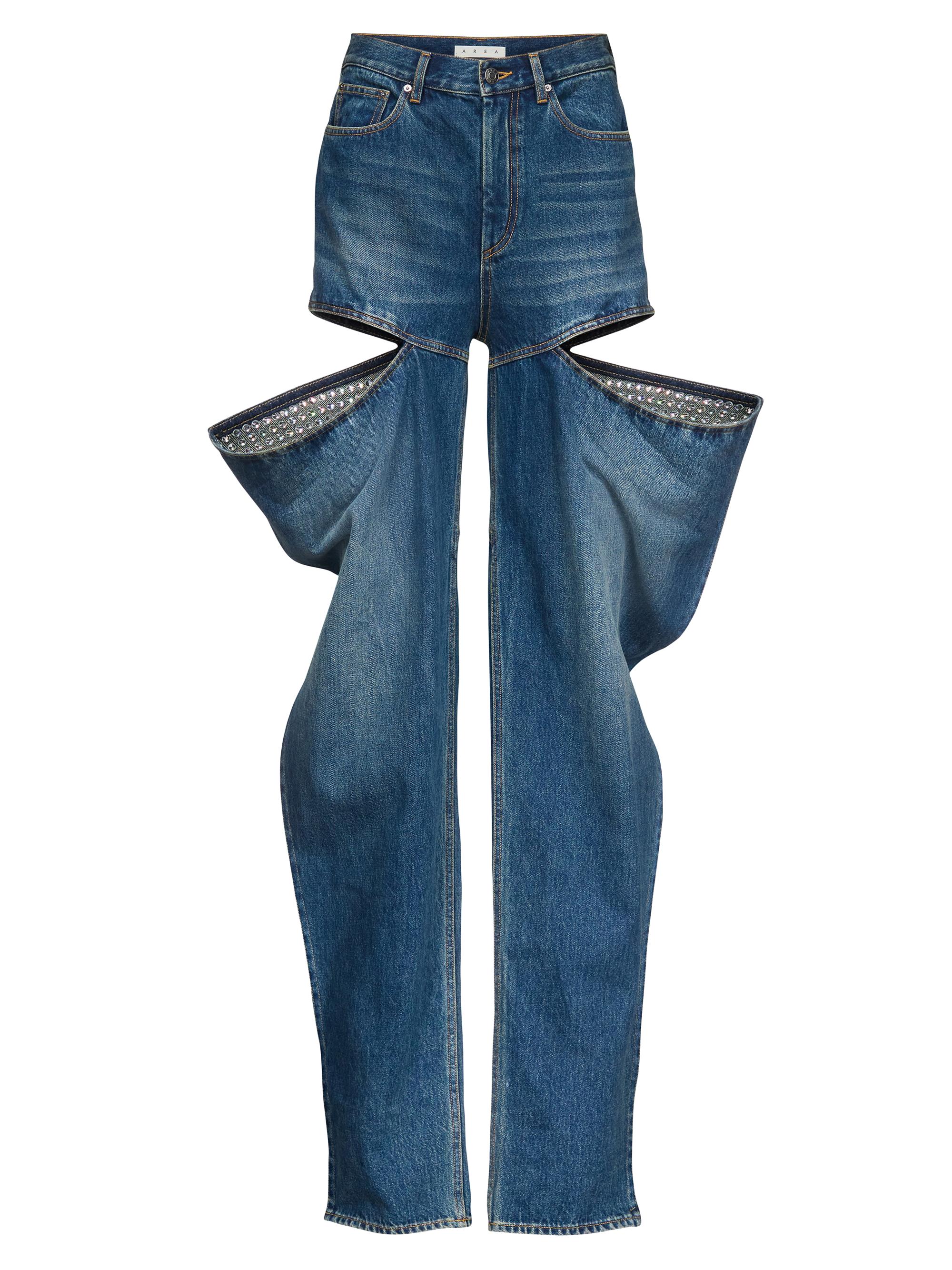 Area Split Crystal-Embellished Jeans | Saks Fifth Avenue