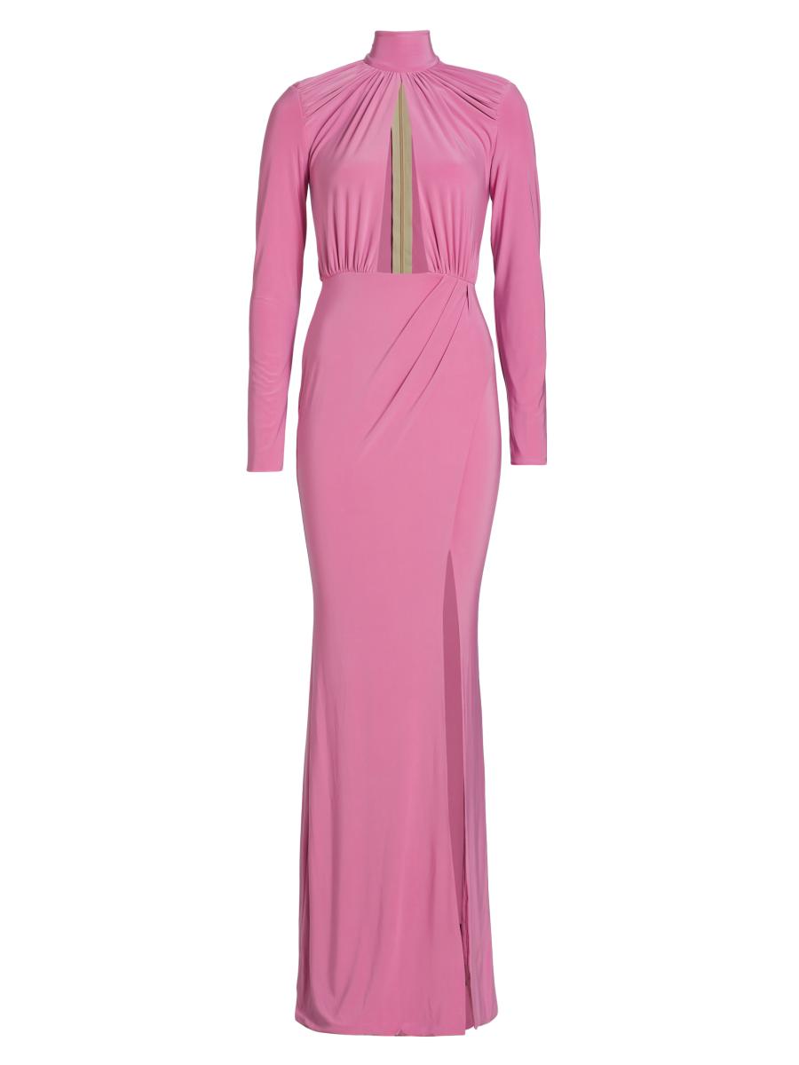 Michael Costello Collection Pisces Draped Jersey Cut-Out Gown | Saks ...