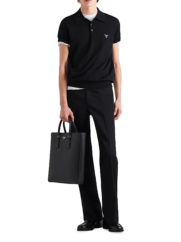 Shop Prada Superfine Wool Polo Shirt | Saks Fifth Avenue Shop Prada Superfine Wool Polo Shirt | Saks Fifth Avenue