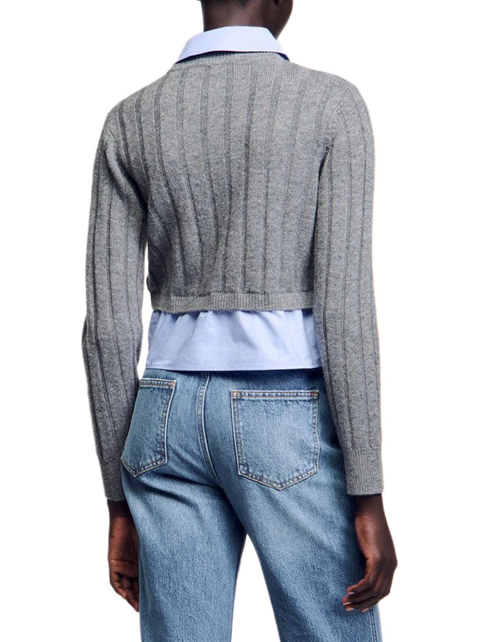 Sandro Cropped Wool and Cashmere Sweater | Saks Fifth Avenue