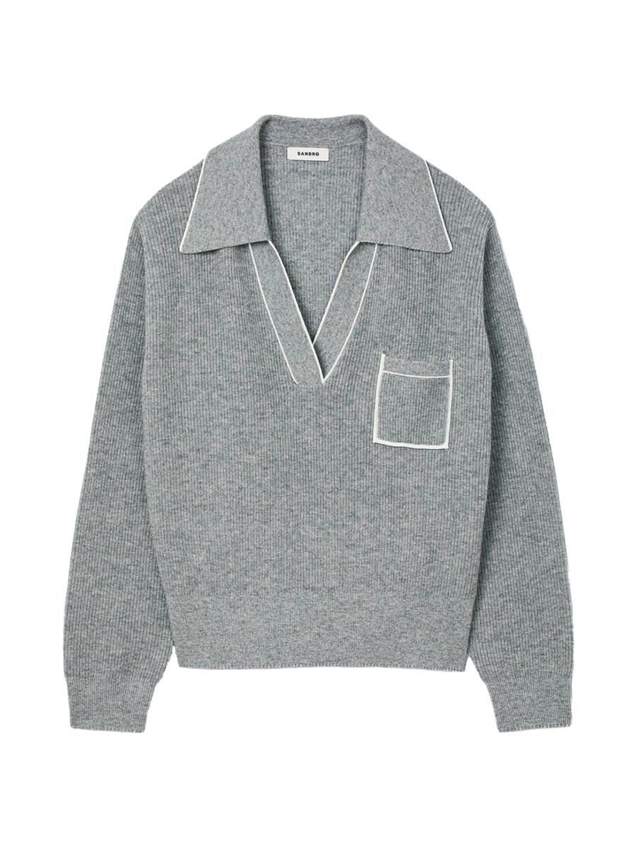 Sandro Open Polo Collar Neck Jumper | Saks Fifth Avenue