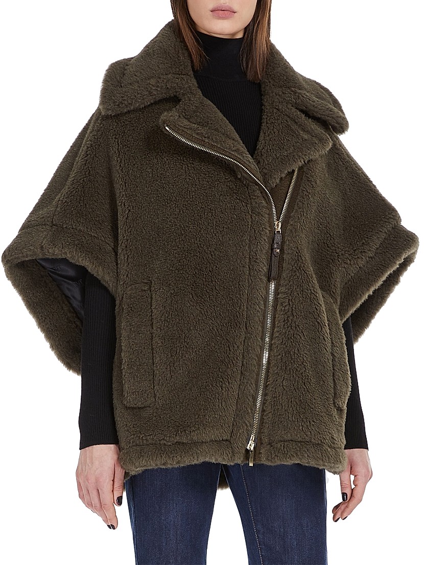 Shop Max Mara Manto Alpaca-Blend Asymmetric-Zip Jacket Shop Max Mara Manto Alpaca-Blend Asymmetric-Zip Jacket