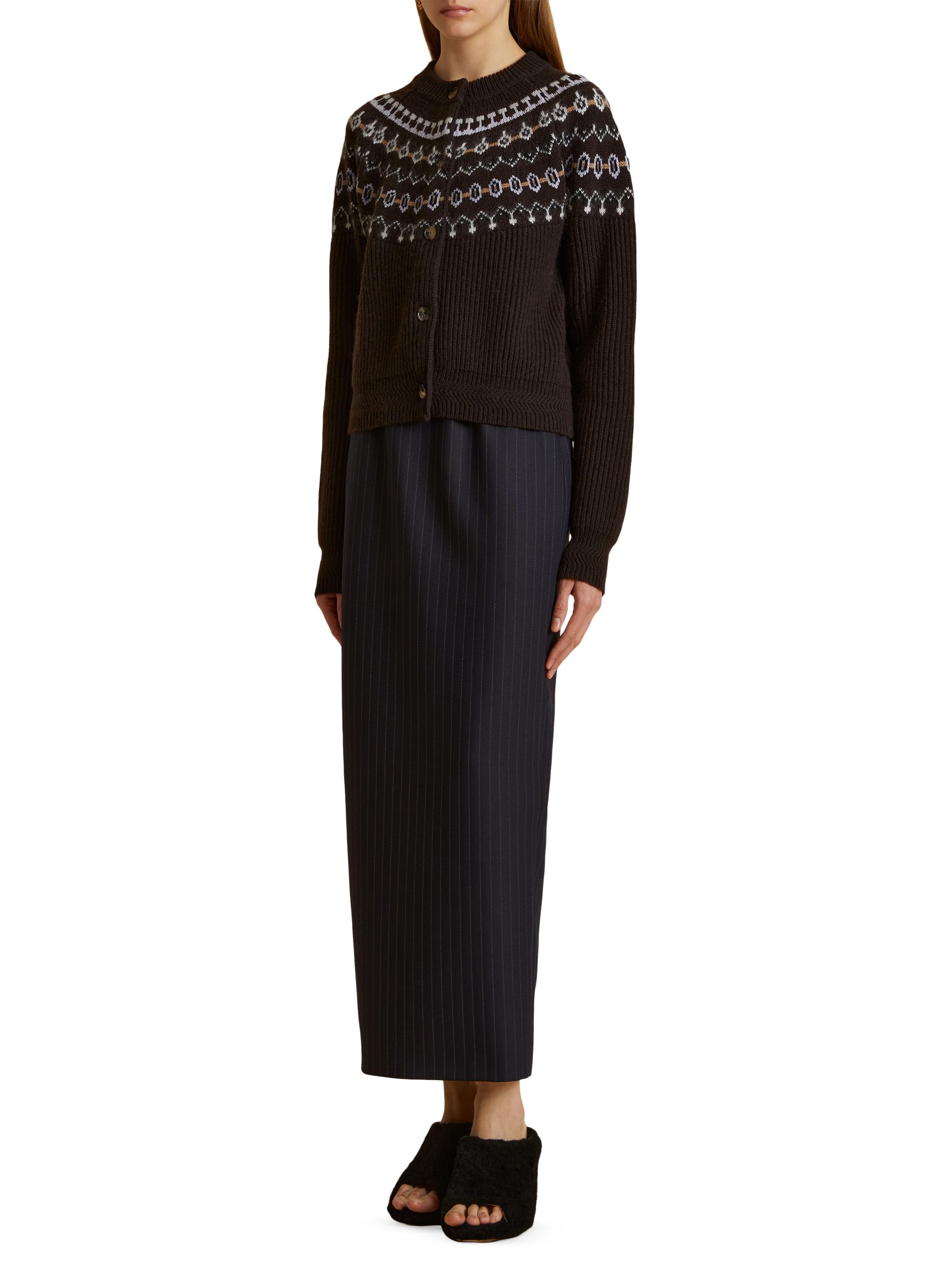 Shop Khaite Michaela Cashmere-Blend Fair-Isle Cardigan | Saks Fifth Avenue