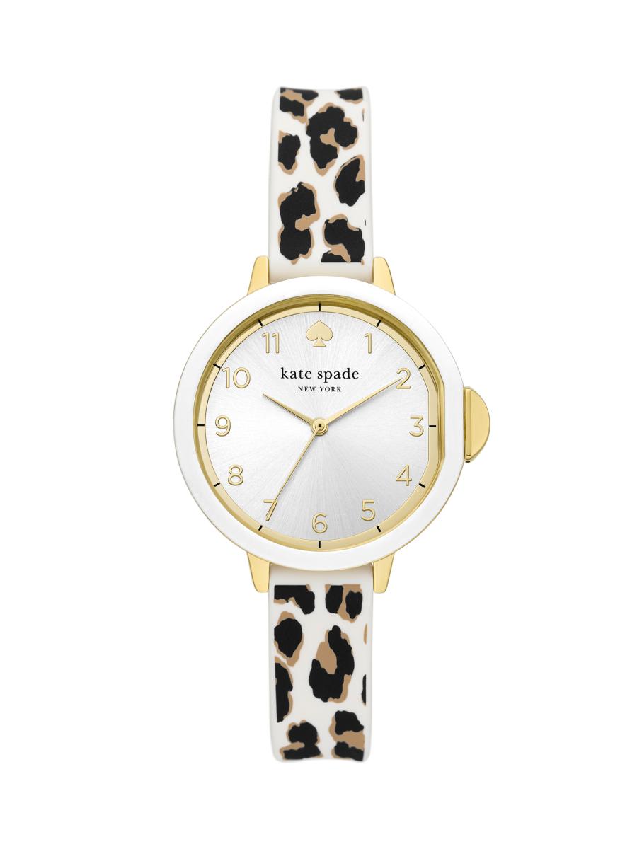 kate spade new york Park Row Goldtone Stainless Steel & Silicone Strap ...