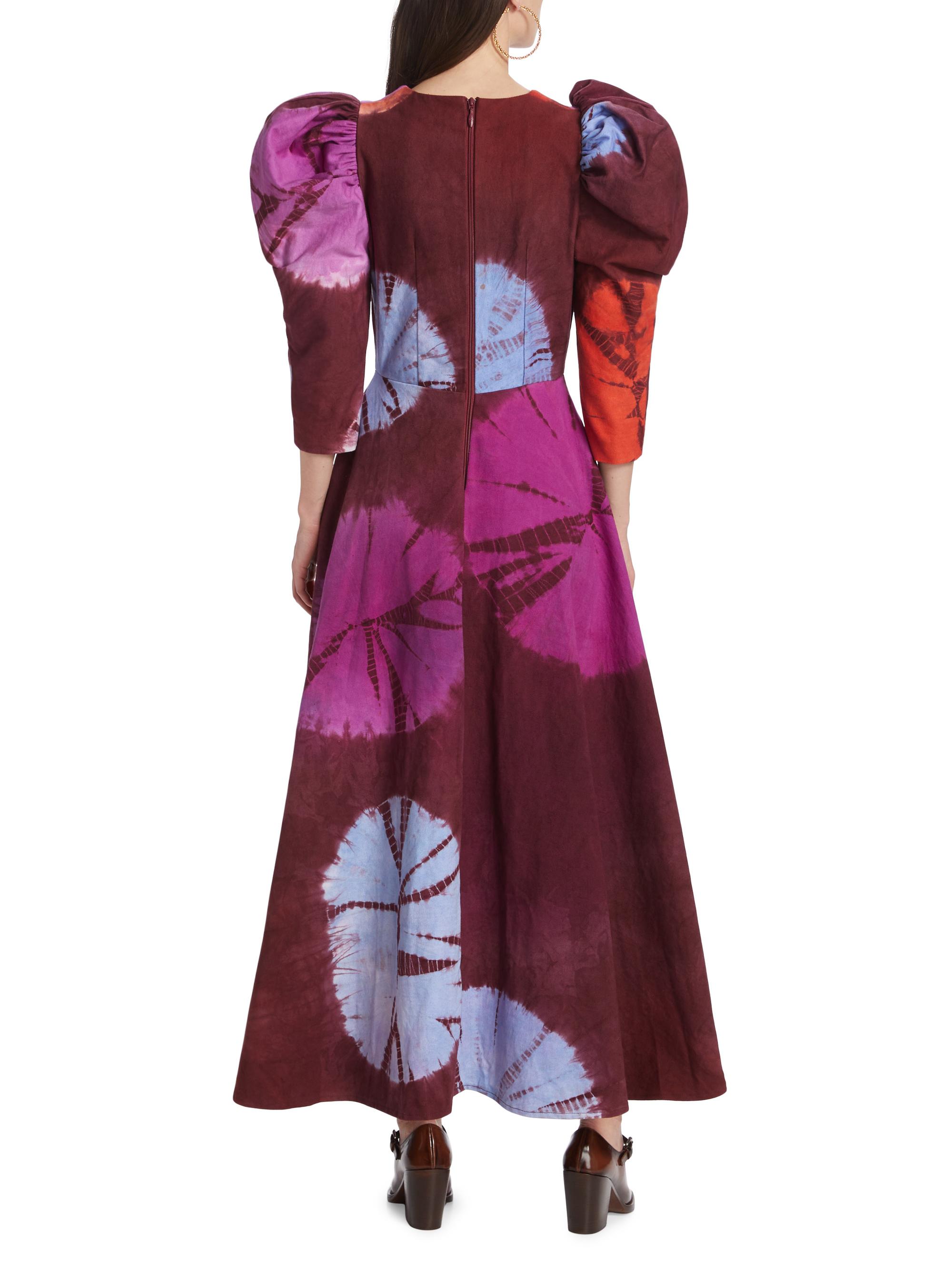 Shop Busayo Dami Hand-Dyed Puff-Sleeve Maxi Dress | Saks Fifth Avenue