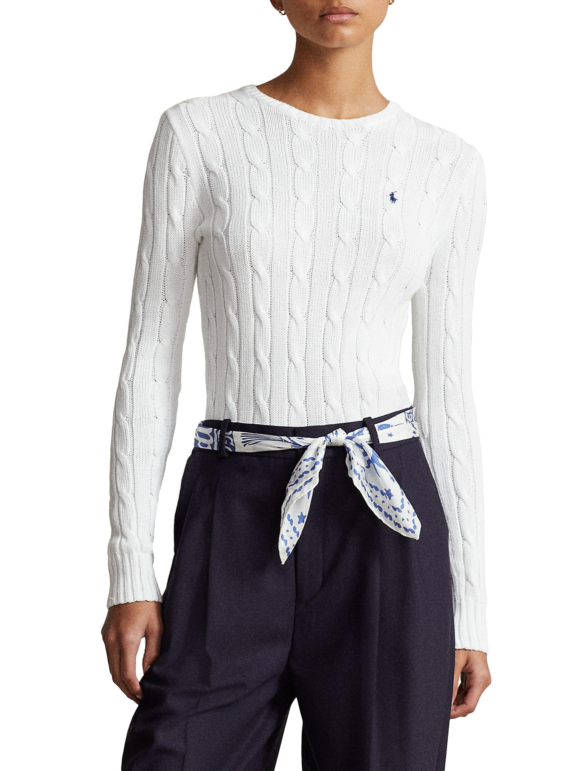 Polo Ralph Lauren Julianna Cable-Knit Pima Cotton Sweater | Saks Fifth ...