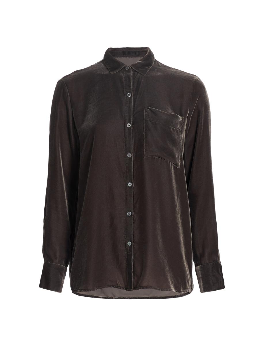 ATM Anthony Thomas Melillo Boyfriend Oversized Velvet Shirt | Saks ...