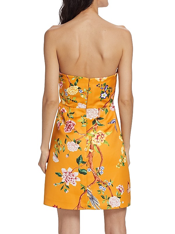 Shop Marchesa Notte Floral Duchesse Satin Strapless Shop Marchesa Notte Floral Duchesse Satin Strapless