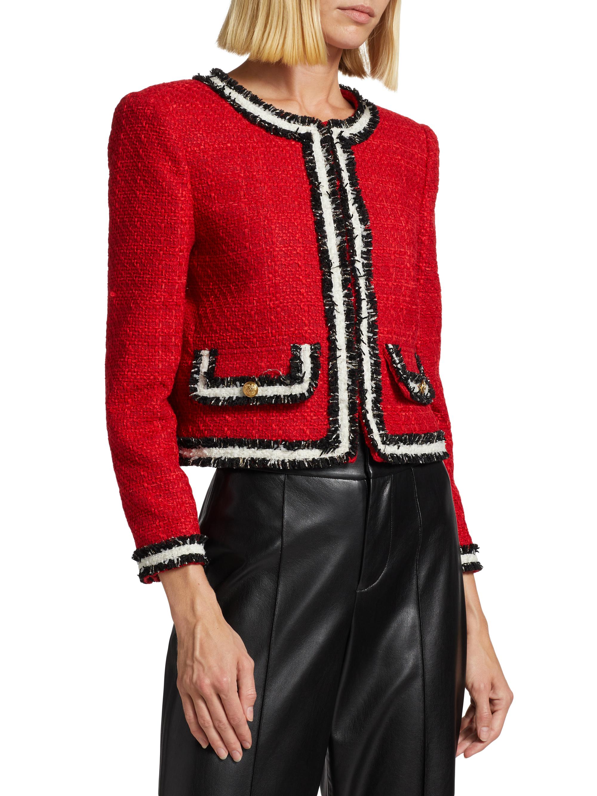Alice + Olivia Landon Cropped Tweed Jacket | Saks Fifth Avenue