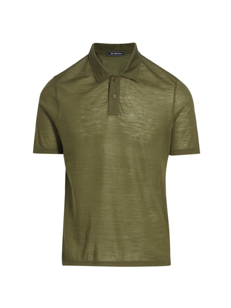 Shop Saks Fifth Avenue COLLECTION Shine Wool-Blend Polo Shirt | Saks ...