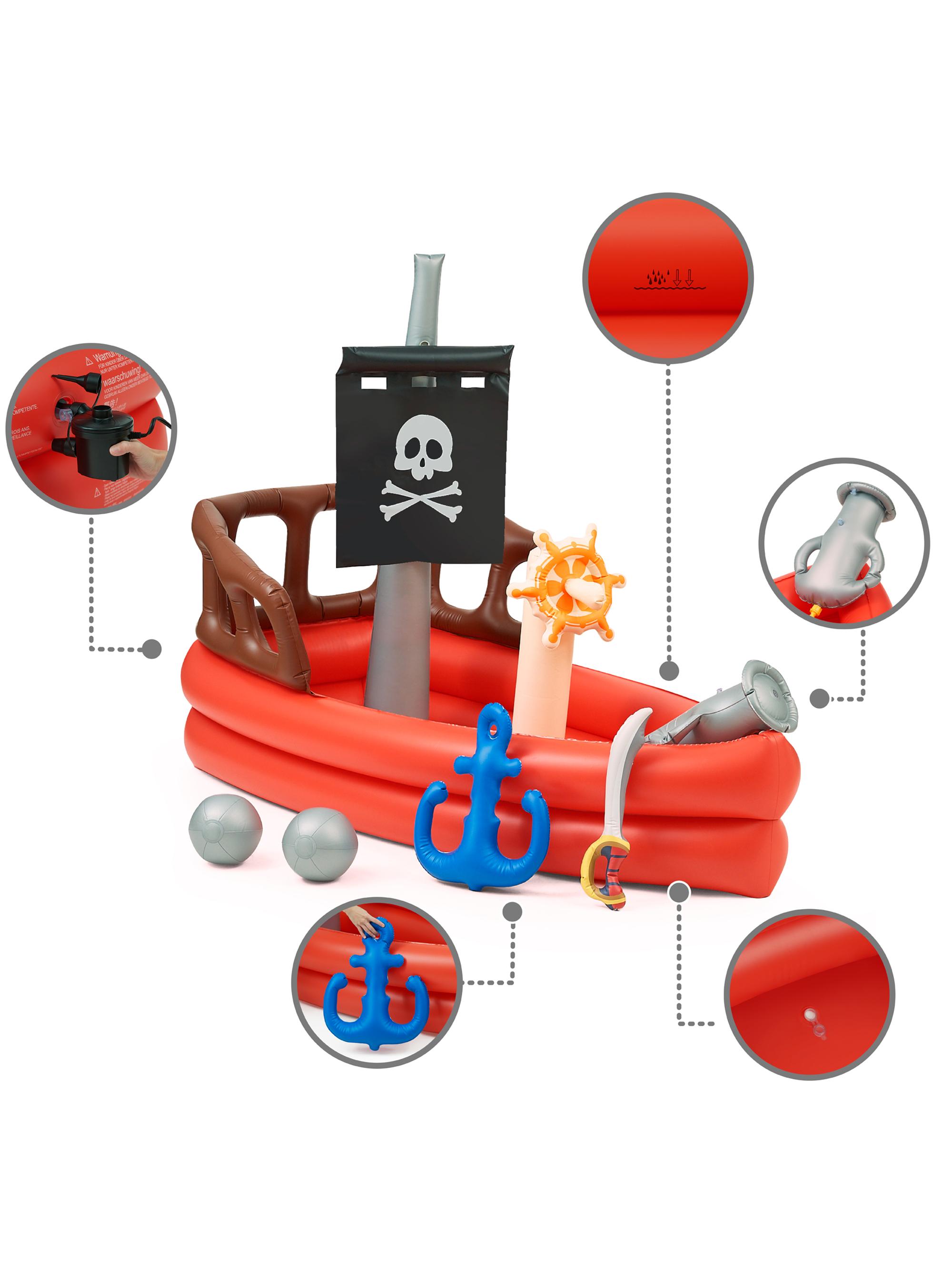 Teamson Baby Boy's Water Fun Inflatable Pirate Ship Sprinkler Play ...
