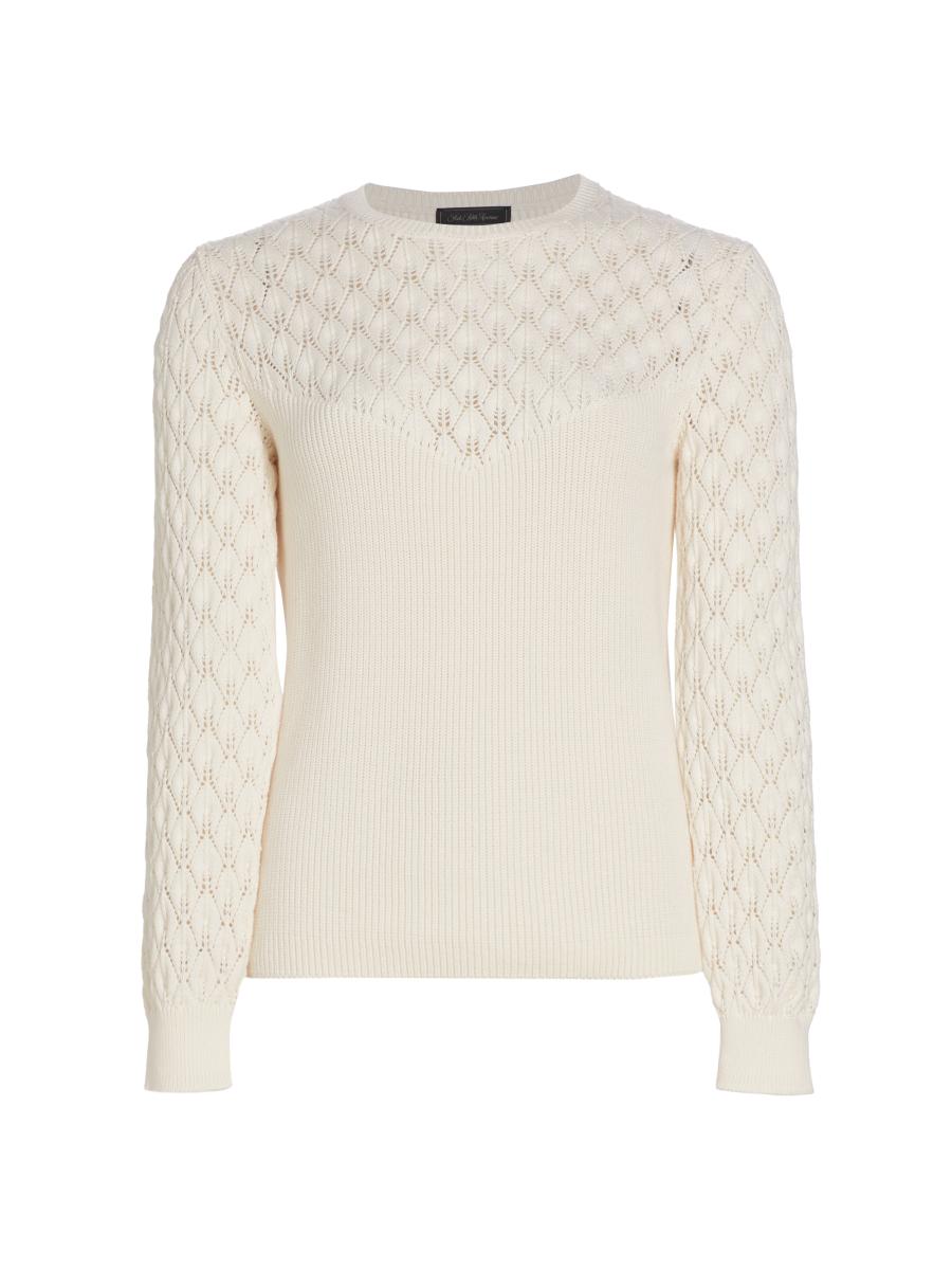 Shop Saks Fifth Avenue COLLECTION Cotton-Blend Pointelle Sweater | Saks ...
