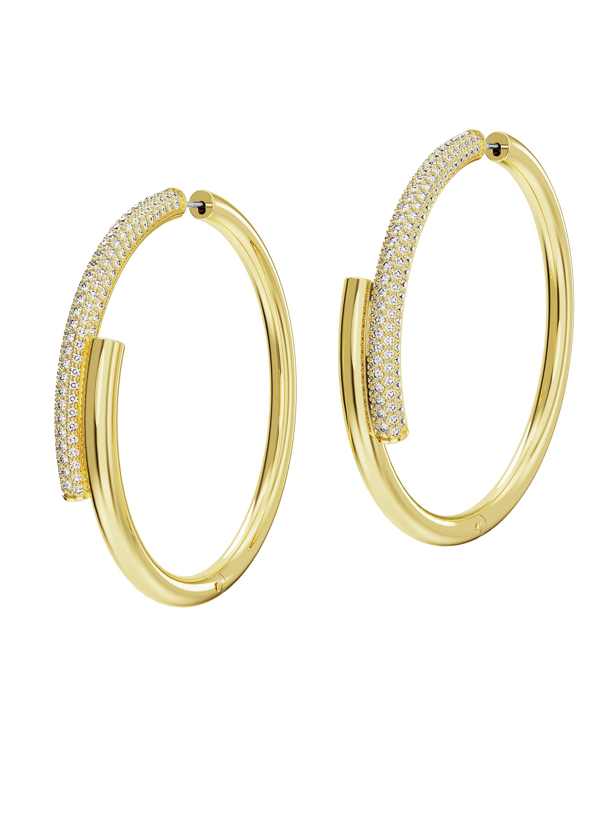Swarovski Dextera Goldtone & Crystal Tubular Hoop Earrings | Saks Fifth ...