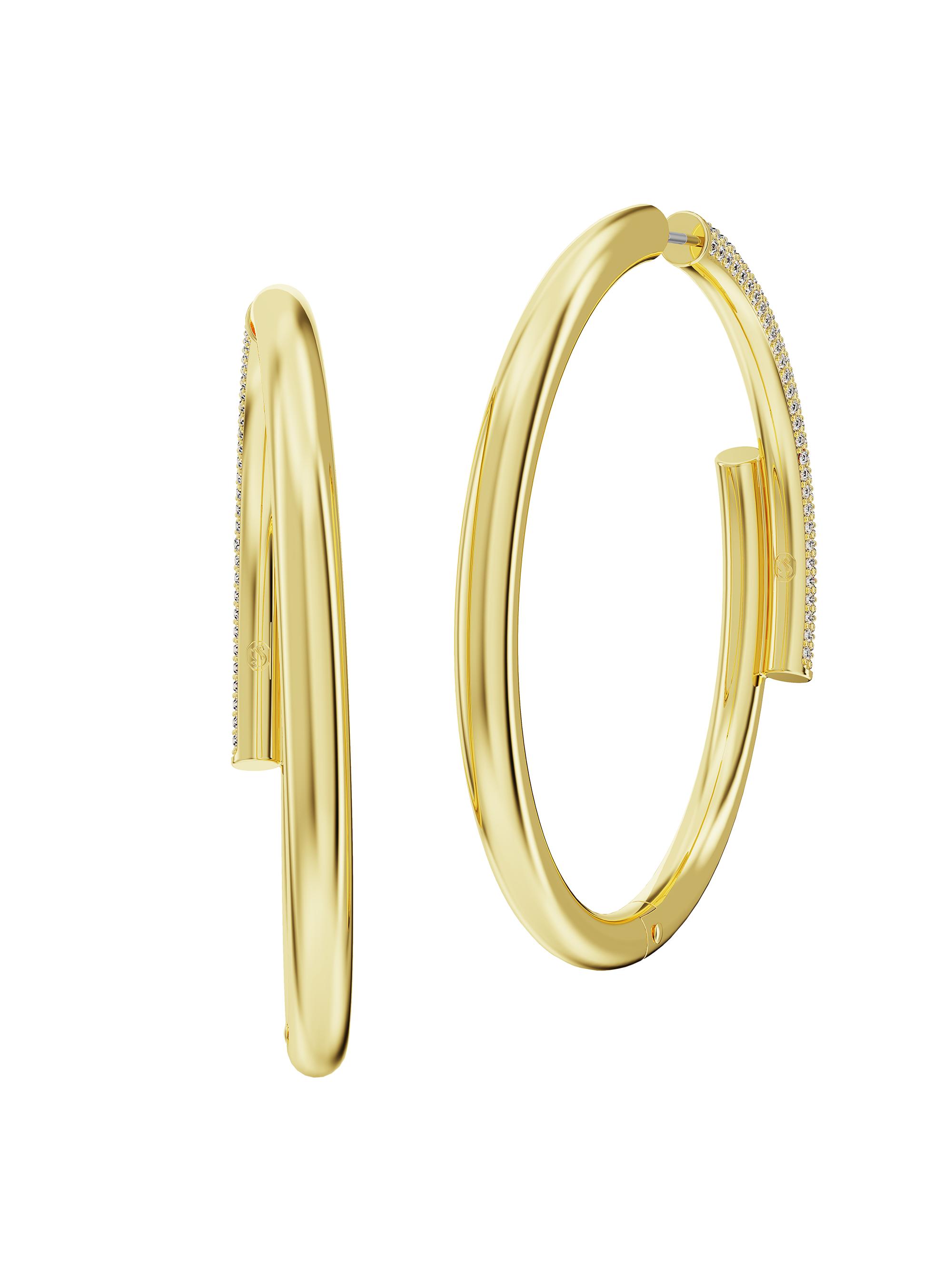 Swarovski Dextera Goldtone & Crystal Tubular Hoop Earrings | Saks Fifth ...