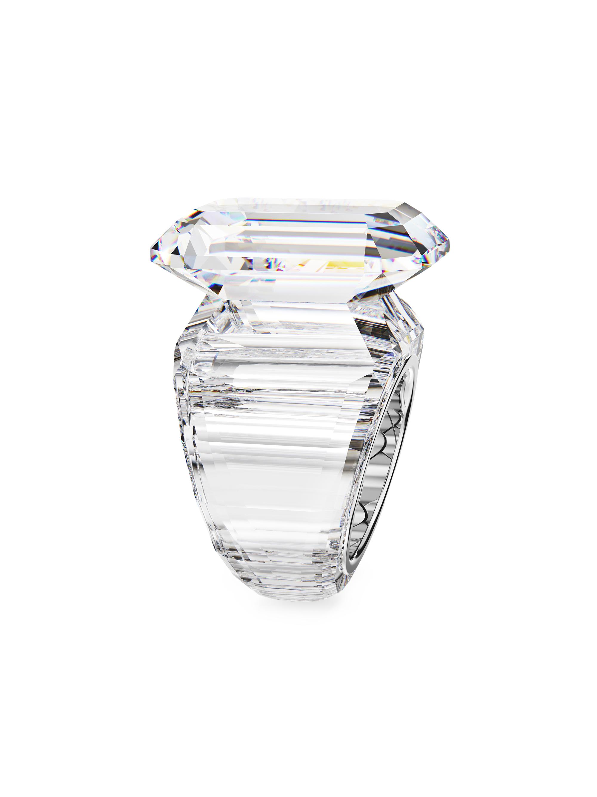 Swarovski Lucent Rhodium-Plated & Swarovski Crystal Cocktail Ring ...