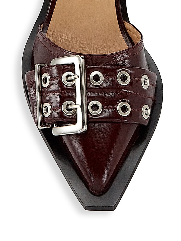 Shop Ganni Chunky Buckle Open-Cut Pumps | Saks Fifth Avenue Shop Ganni Chunky Buckle Open-Cut Pumps | Saks Fifth Avenue