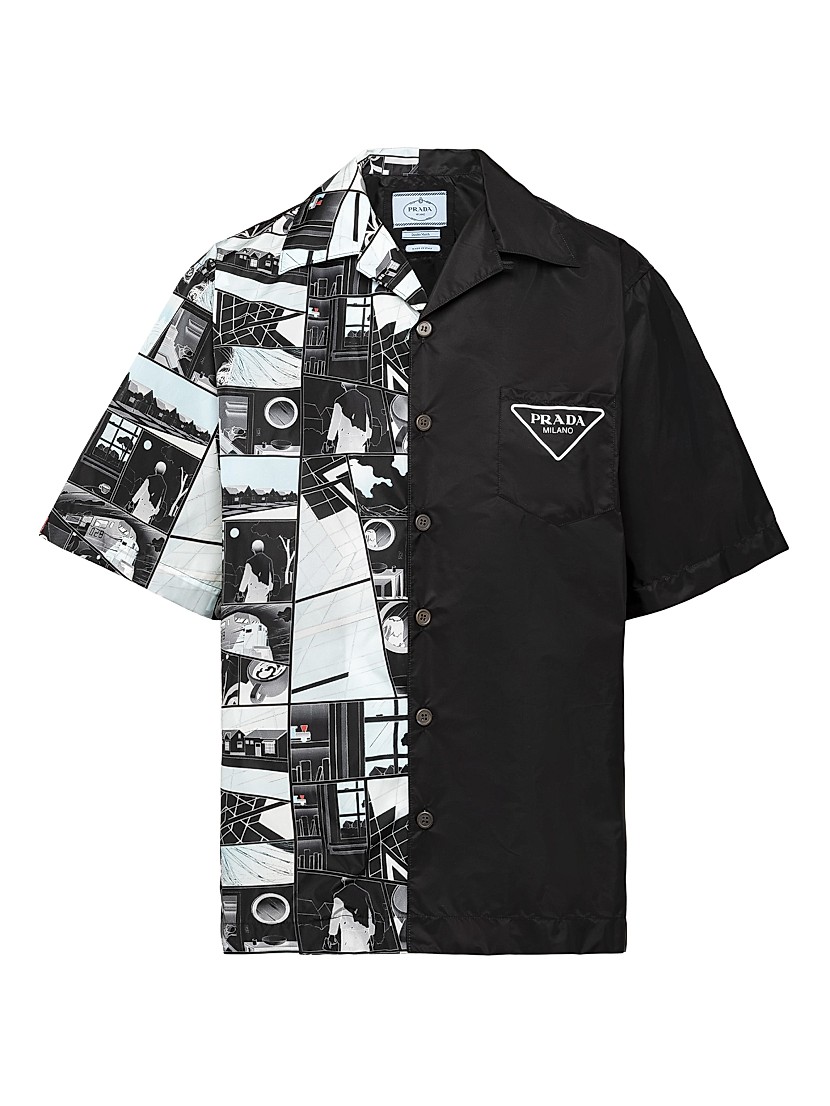Shop Prada Double Match Re-Nylon Shirt | Saks Fifth Avenue Shop Prada Double Match Re-Nylon Shirt | Saks Fifth Avenue