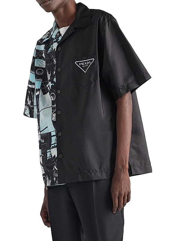 Shop Prada Double Match Re-Nylon Shirt | Saks Fifth Avenue Shop Prada Double Match Re-Nylon Shirt | Saks Fifth Avenue