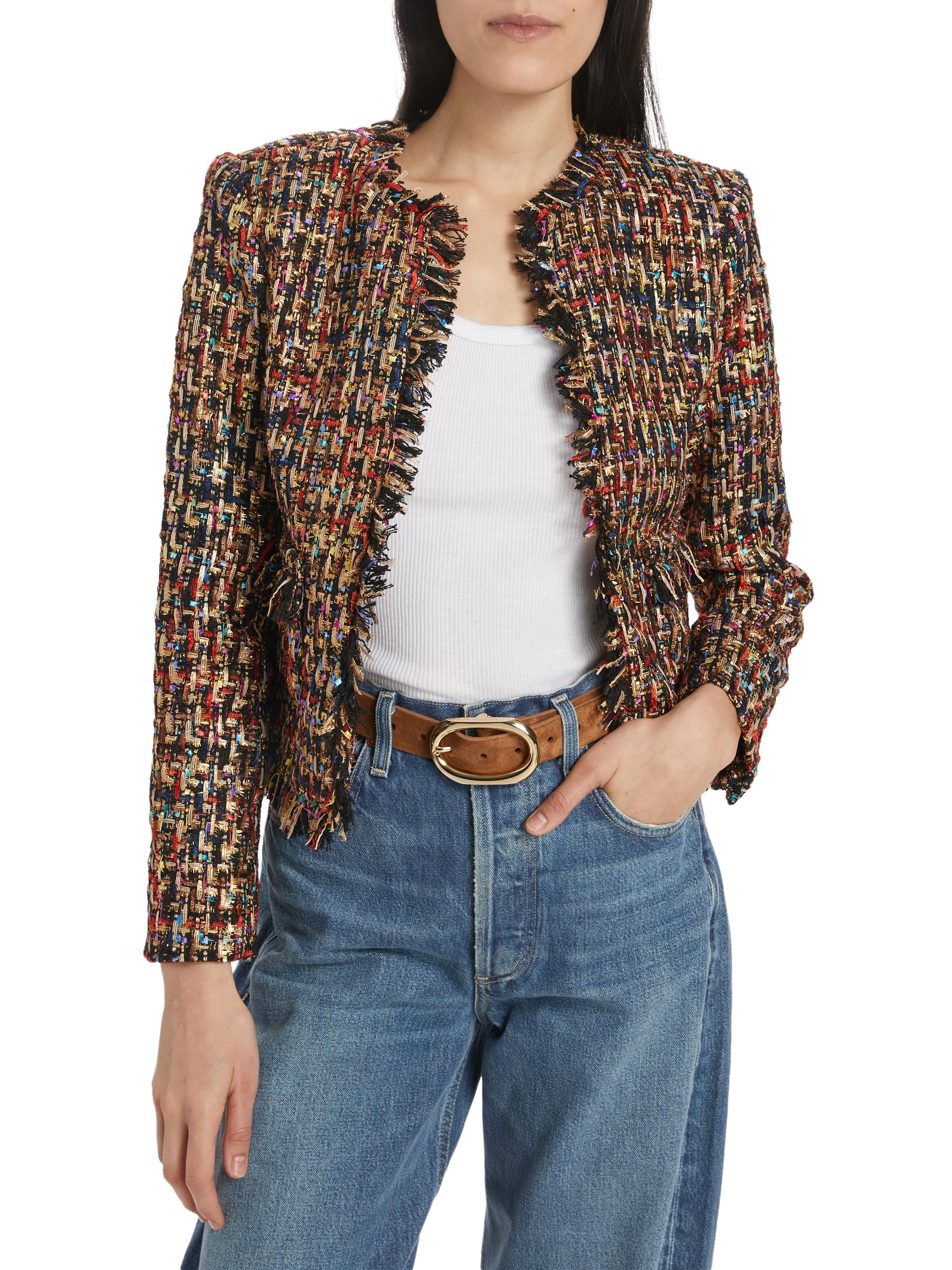 L'AGENCE Angelina Tweed Plaid Jacket | Saks Fifth Avenue
