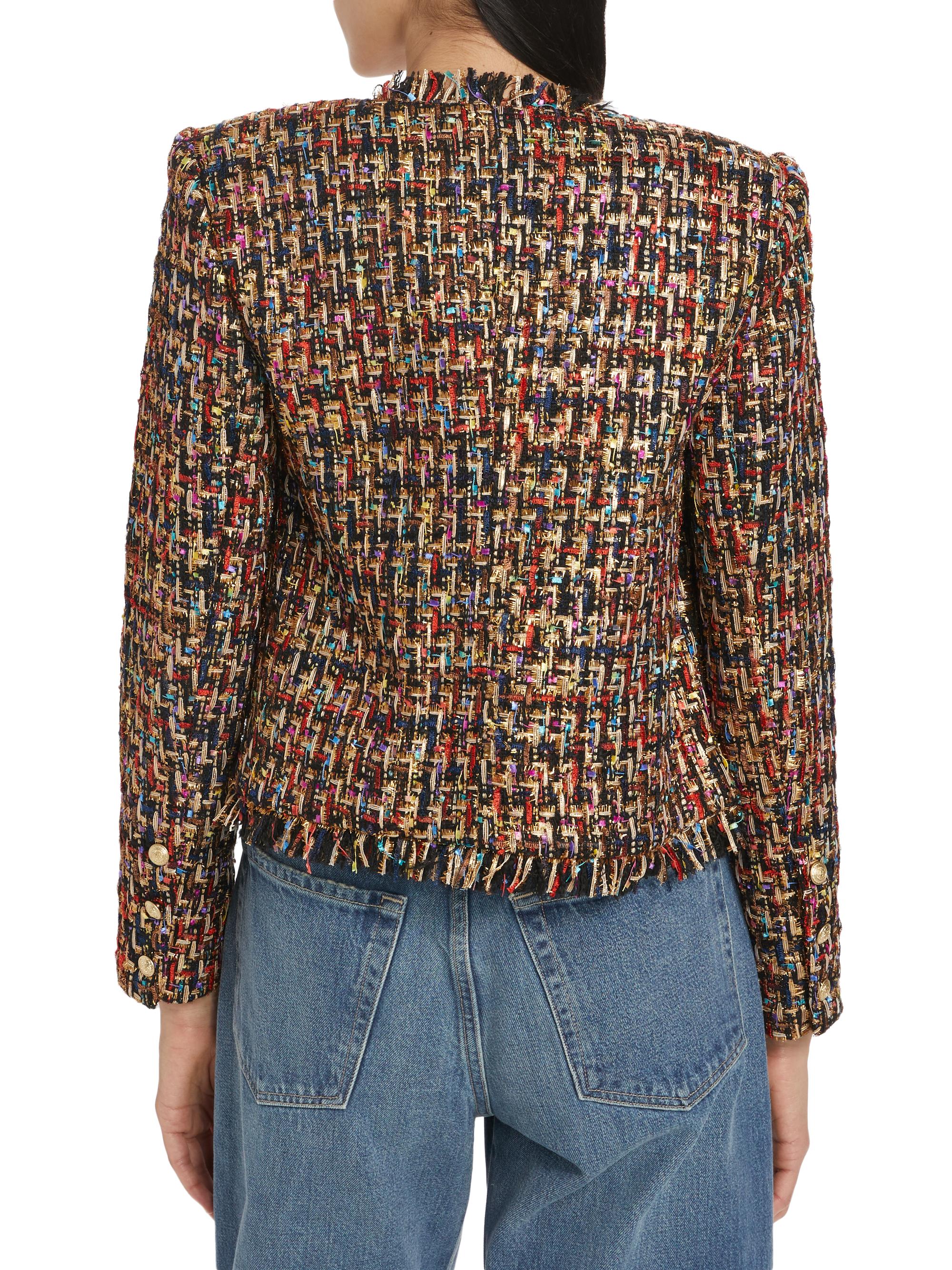 L'AGENCE Angelina Tweed Plaid Jacket | Saks Fifth Avenue