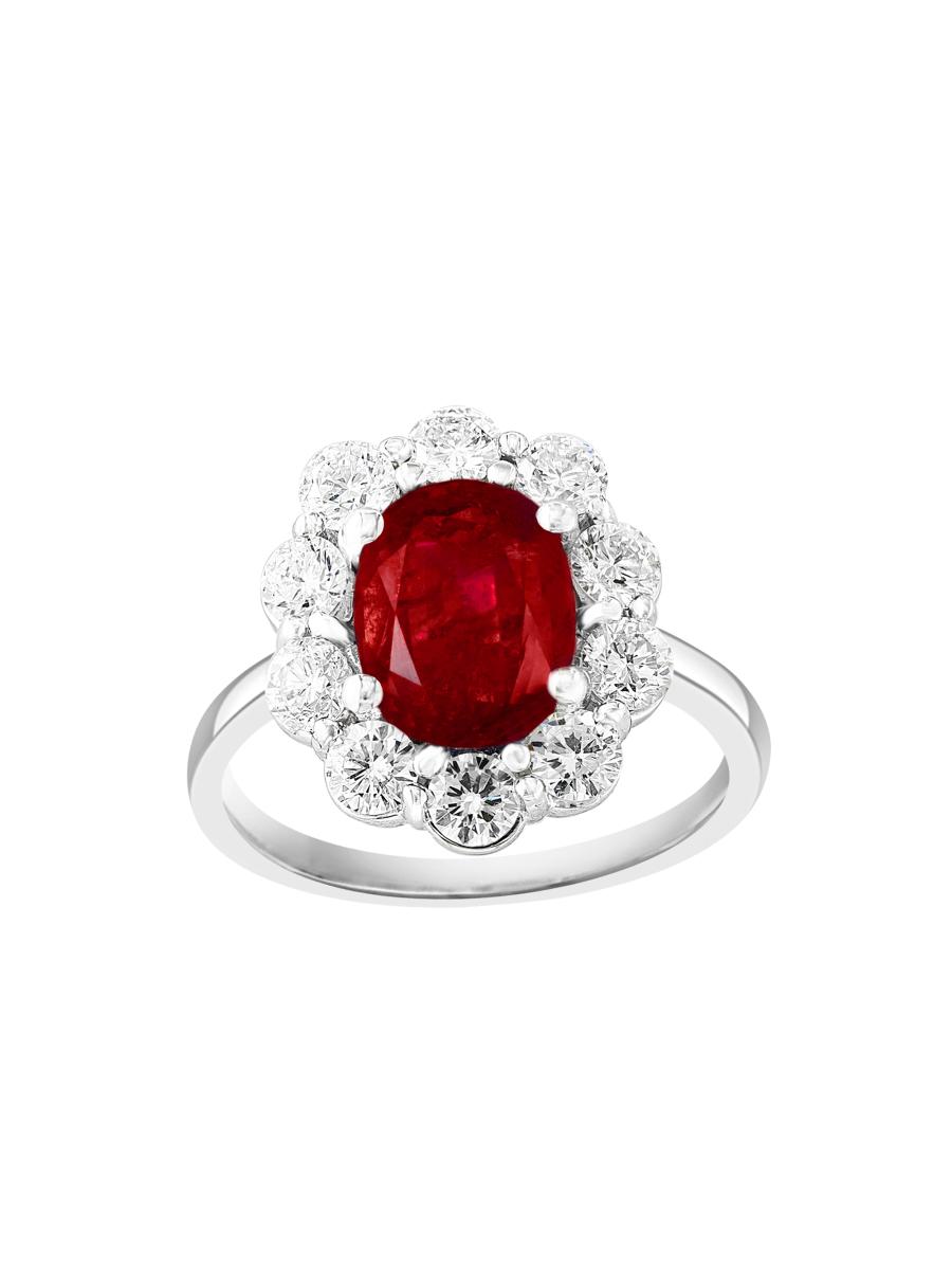 Saks Fifth Avenue Collection 18K White Gold, Ruby & 1.18 TCW Diamond Ring | Saks Fifth Avenue
