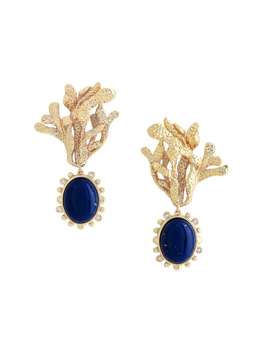 Anabel Aram Ocean Kelp 18K-Gold-Plated, Lapis Lazuli & Cubic Zirconia ...