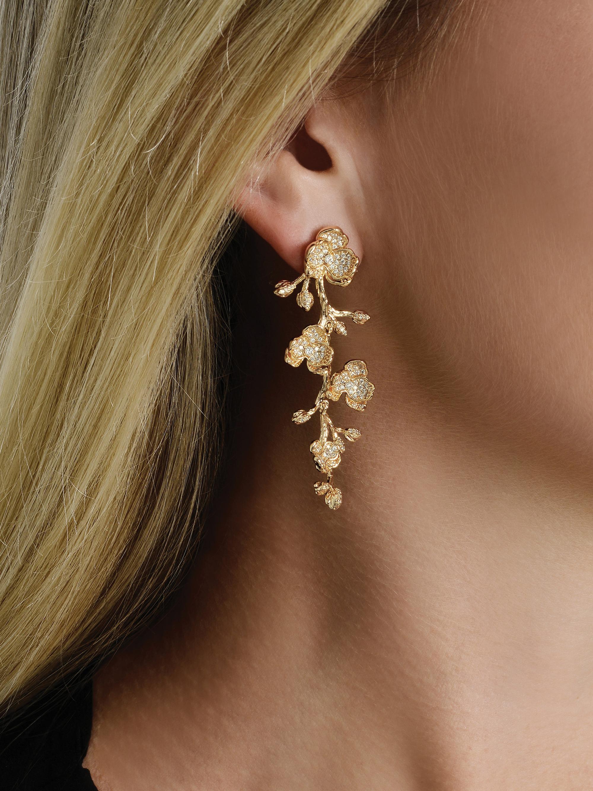 Shop Anabel Aram Orchid 18K Gold-Plated & Cubic Zirconia Drop Earrings ...