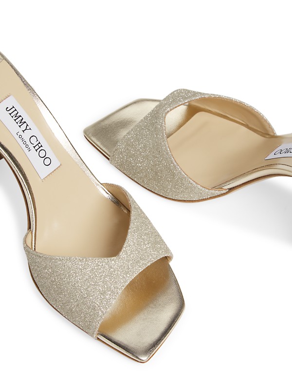 Shop Jimmy Choo Saeda 85MM Glitter Sandals | Saks Fifth Avenue Shop Jimmy Choo Saeda 85MM Glitter Sandals | Saks Fifth Avenue