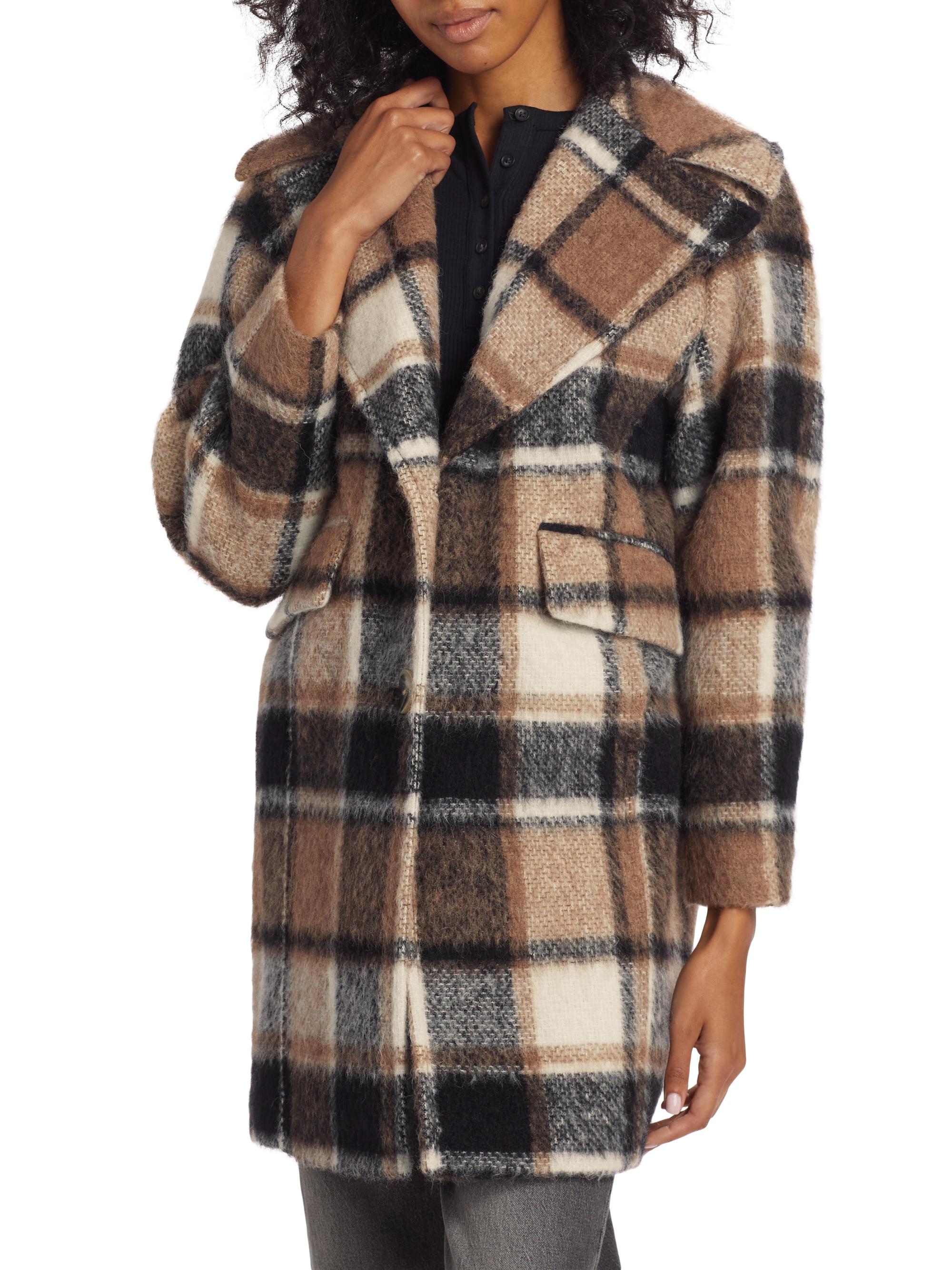 Mercer Collective Izzy Plaid Cocoon Coat | Saks Fifth Avenue