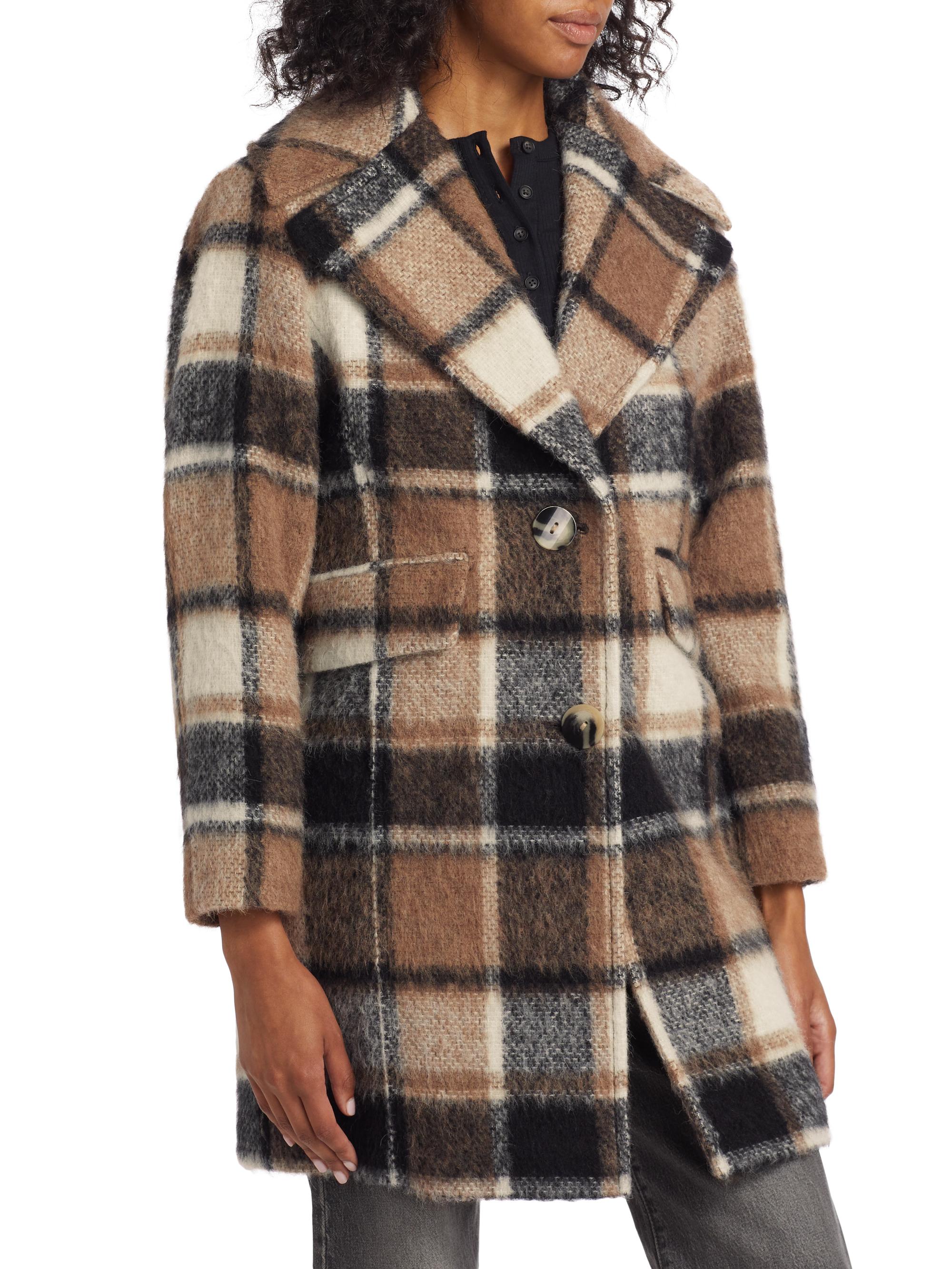 Mercer Collective Izzy Plaid Cocoon Coat | Saks Fifth Avenue